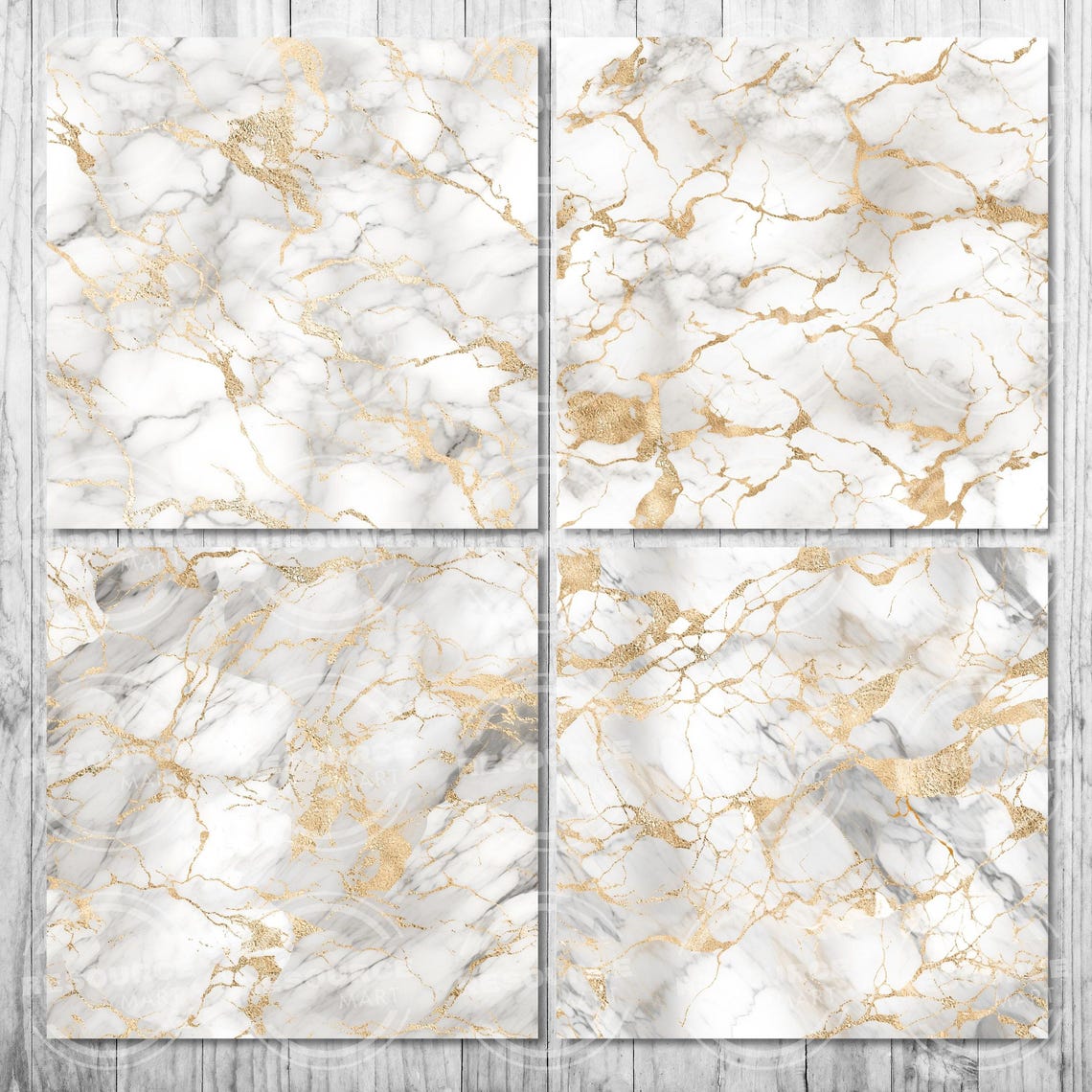 Gold Marble Digital Paper, Luxe Seamless Textures, Gold Scrapbook Pages ...