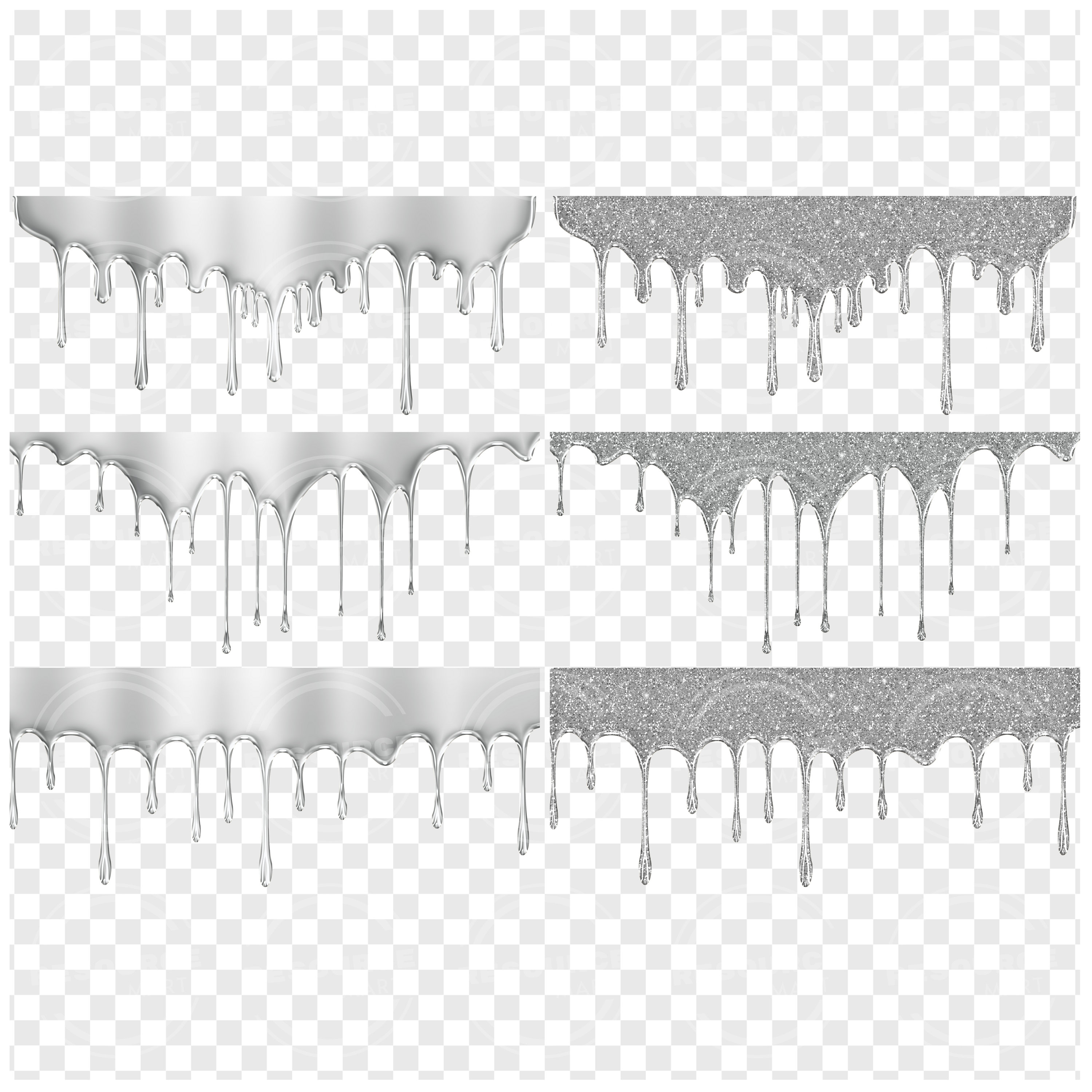 Silver Drip Clipart Transparent PNG, Luxe Luxury Metallic Glittery Glam ...