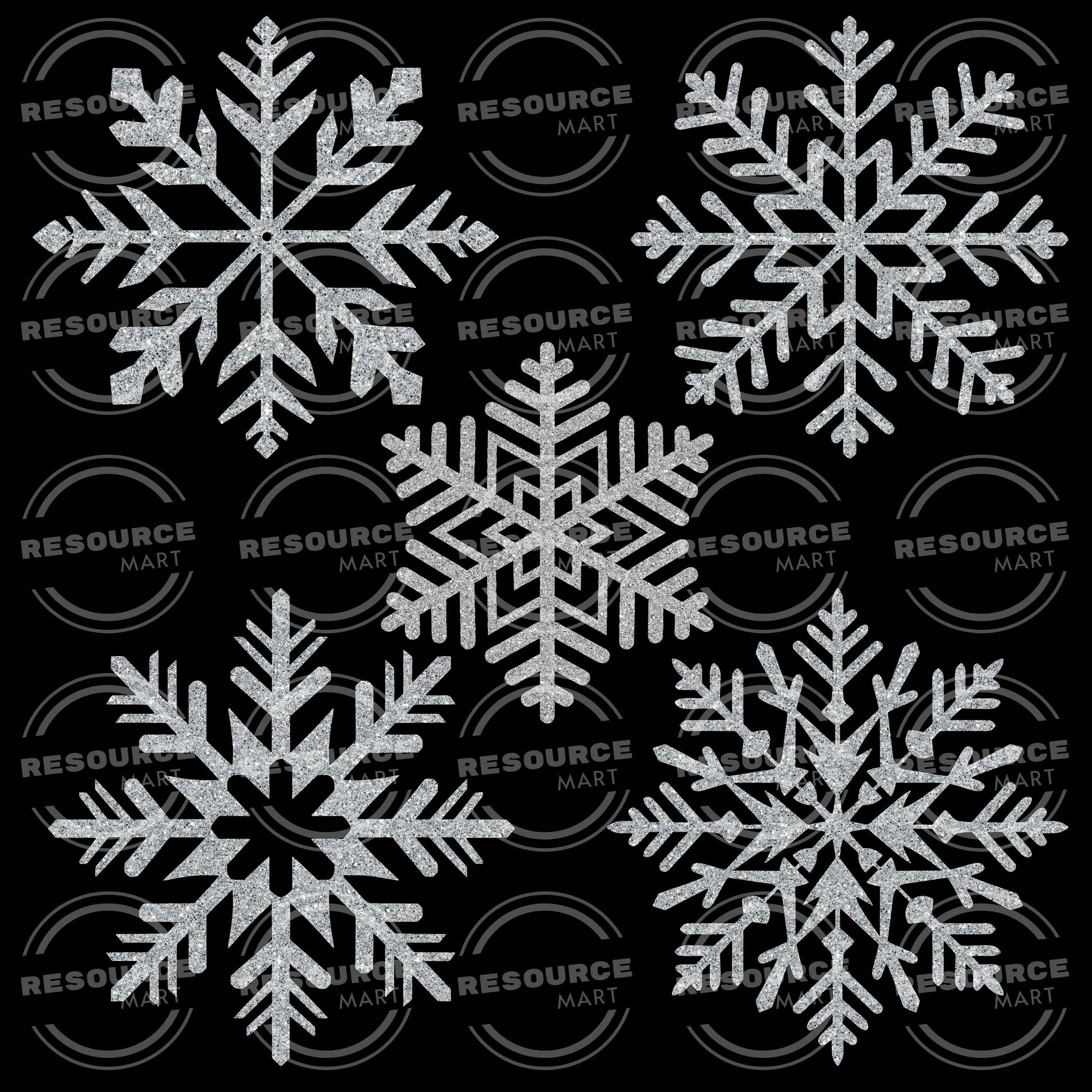 Silver Glitter Snowflake Clipart Transparent PNG, Winter Christmas Clip ...