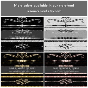 Diamond Dividers Clipart Transparent PNG Luxe Luxury Glam Bling Clip ...