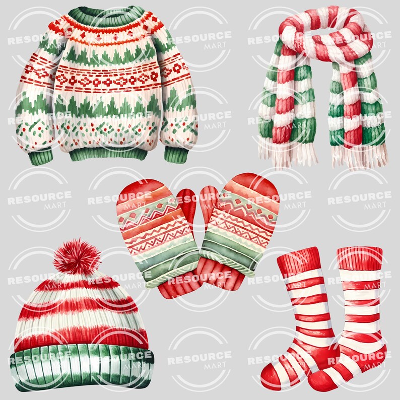 Cozy Christmas Clip Art Transparent PNG, Winter Holiday Clipart, Candy ...