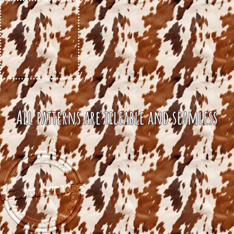 Seamless Cowhide Digital Paper, Scrapbook Paper, Tileable Leather ...