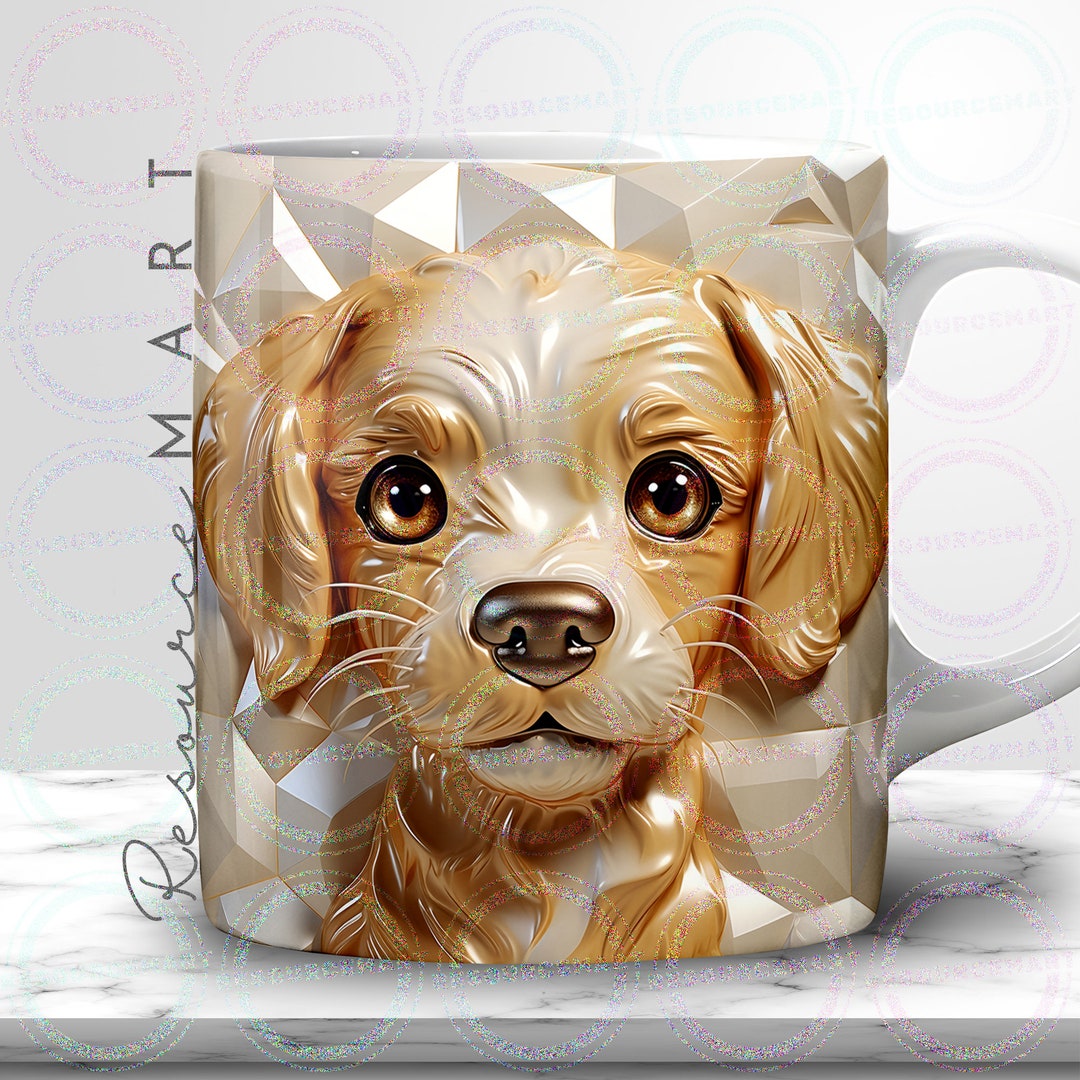 3D Cute Dog Mug Wrap Design 11oz 12oz 15 Oz Sublimation - Etsy