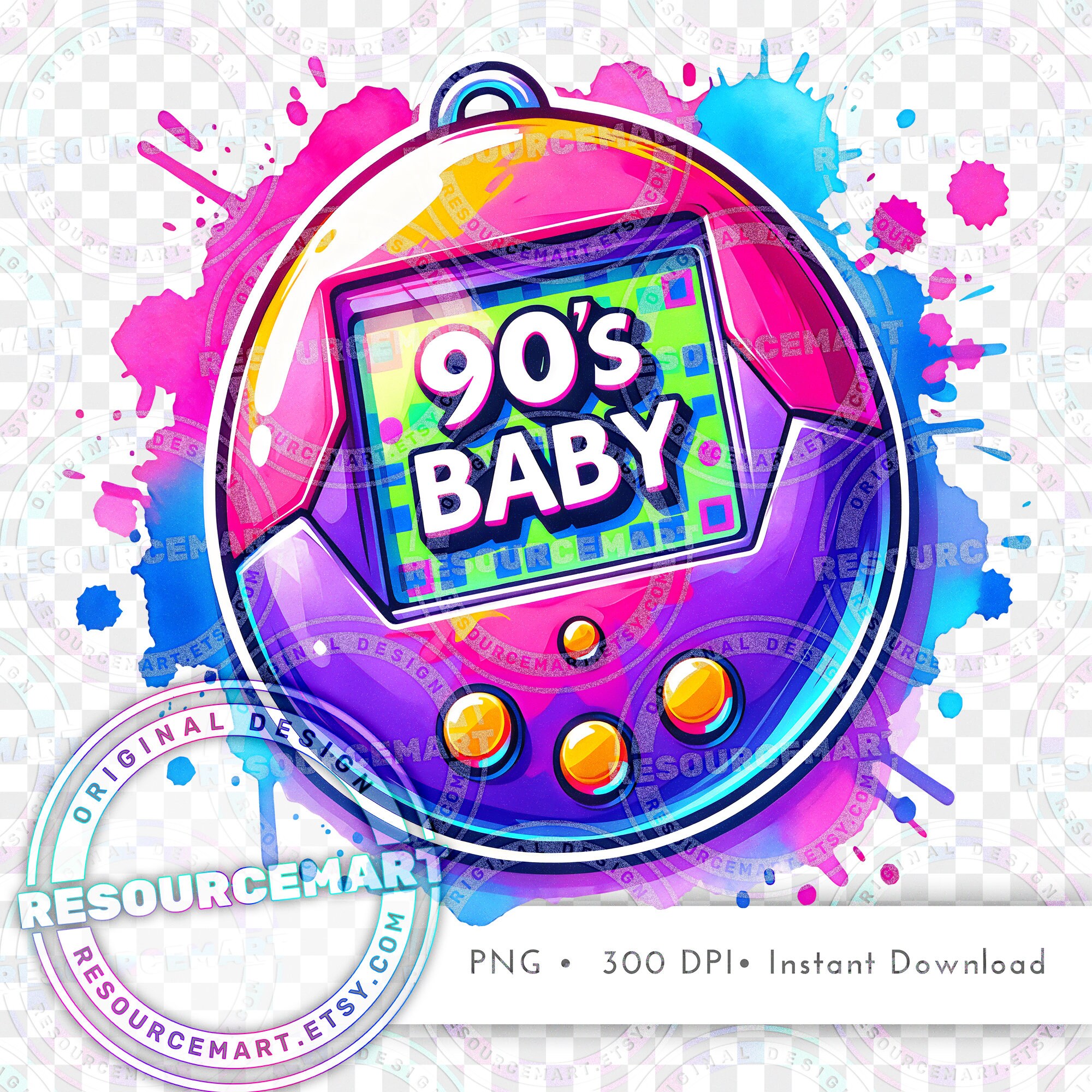 90's Nostalgia PNG Graphic File, Retro 90s Baby Virtual Pet T-shirt Tee ...