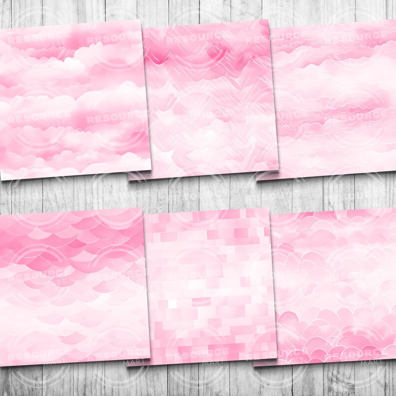 Seamless Pink Watercolor Patterns Digital Paper Pack, Printable ...