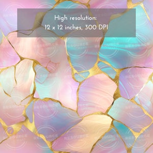 Iridescent Opal & Gold Digital Paper, Luxe Seamless Textures ...