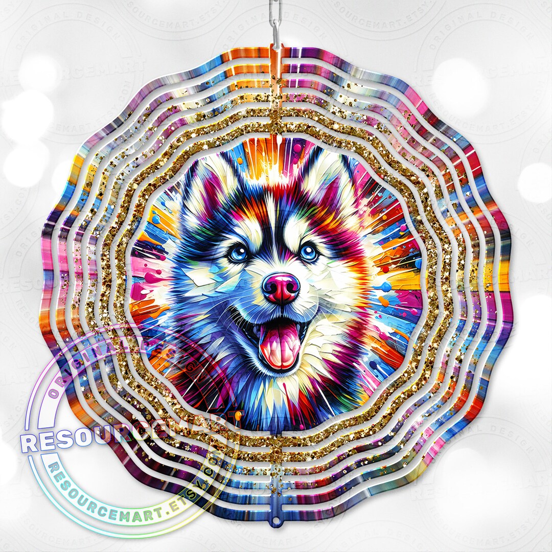 Husky Wind Spinner Sublimation Design, Digital Download, 10 Inch Dog ...