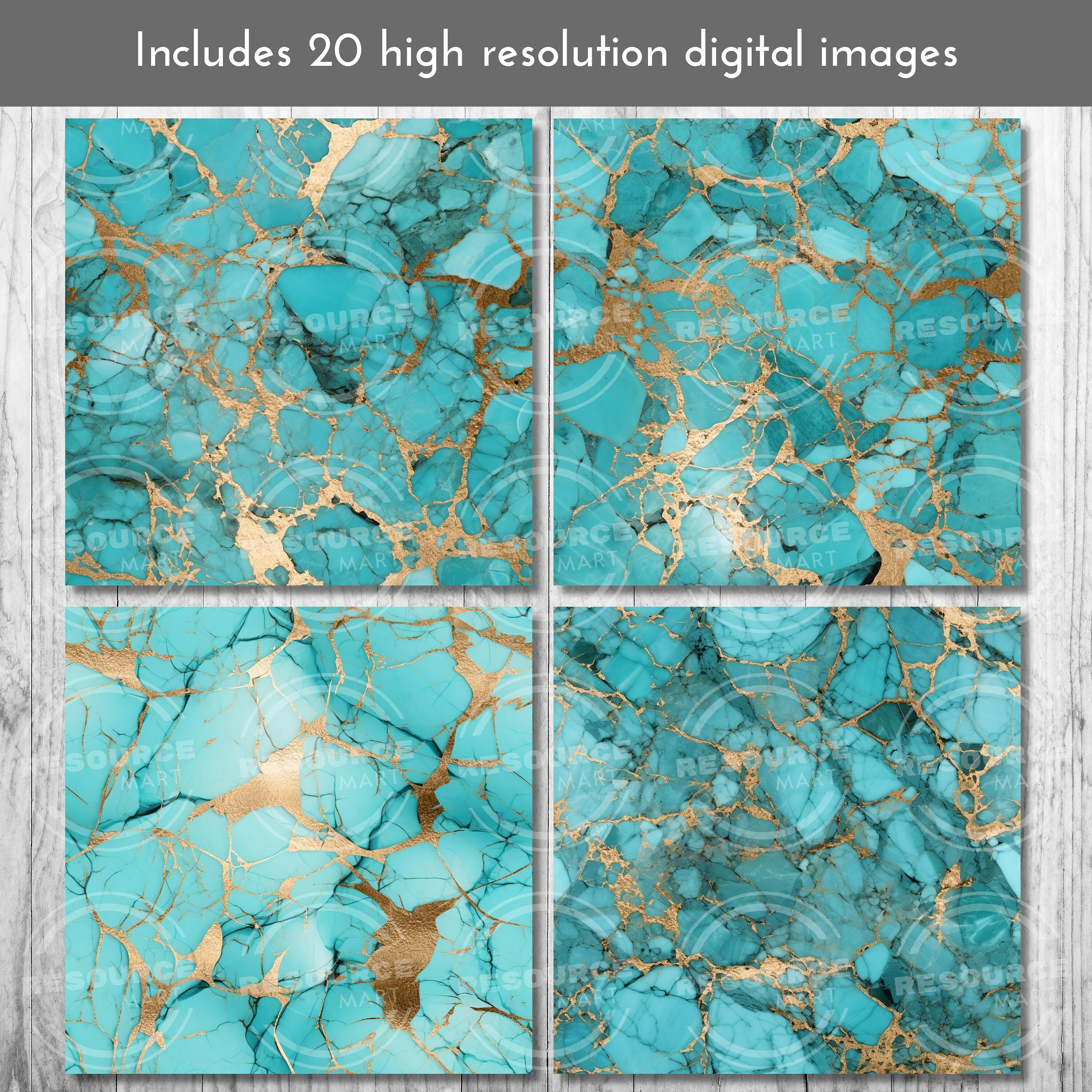 Gold Turquoise Digital Paper Luxe Seamless Textures Gold - Etsy