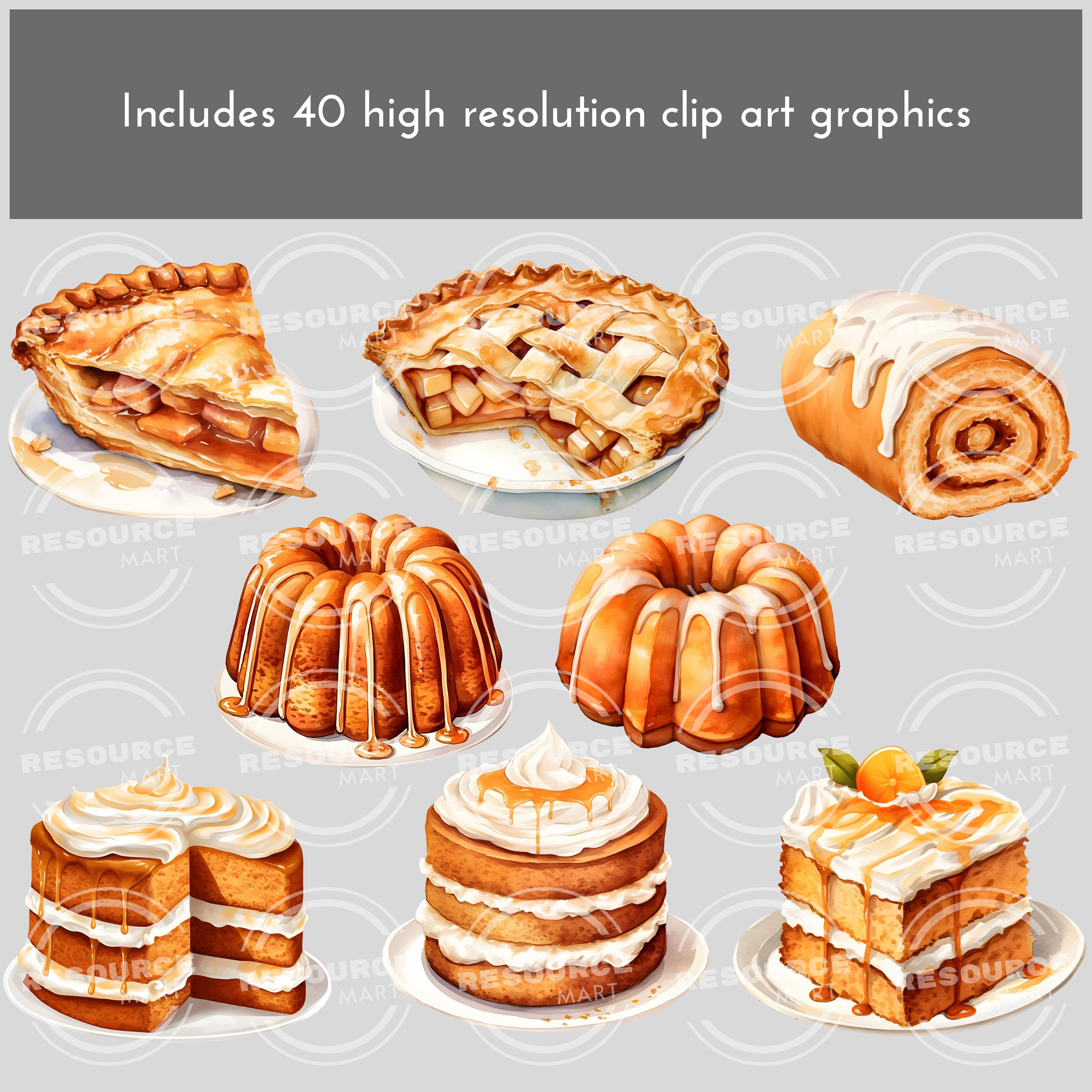 Fall Sweets Clip Art Transparent PNG, Autumn Thanksgiving Clipart ...
