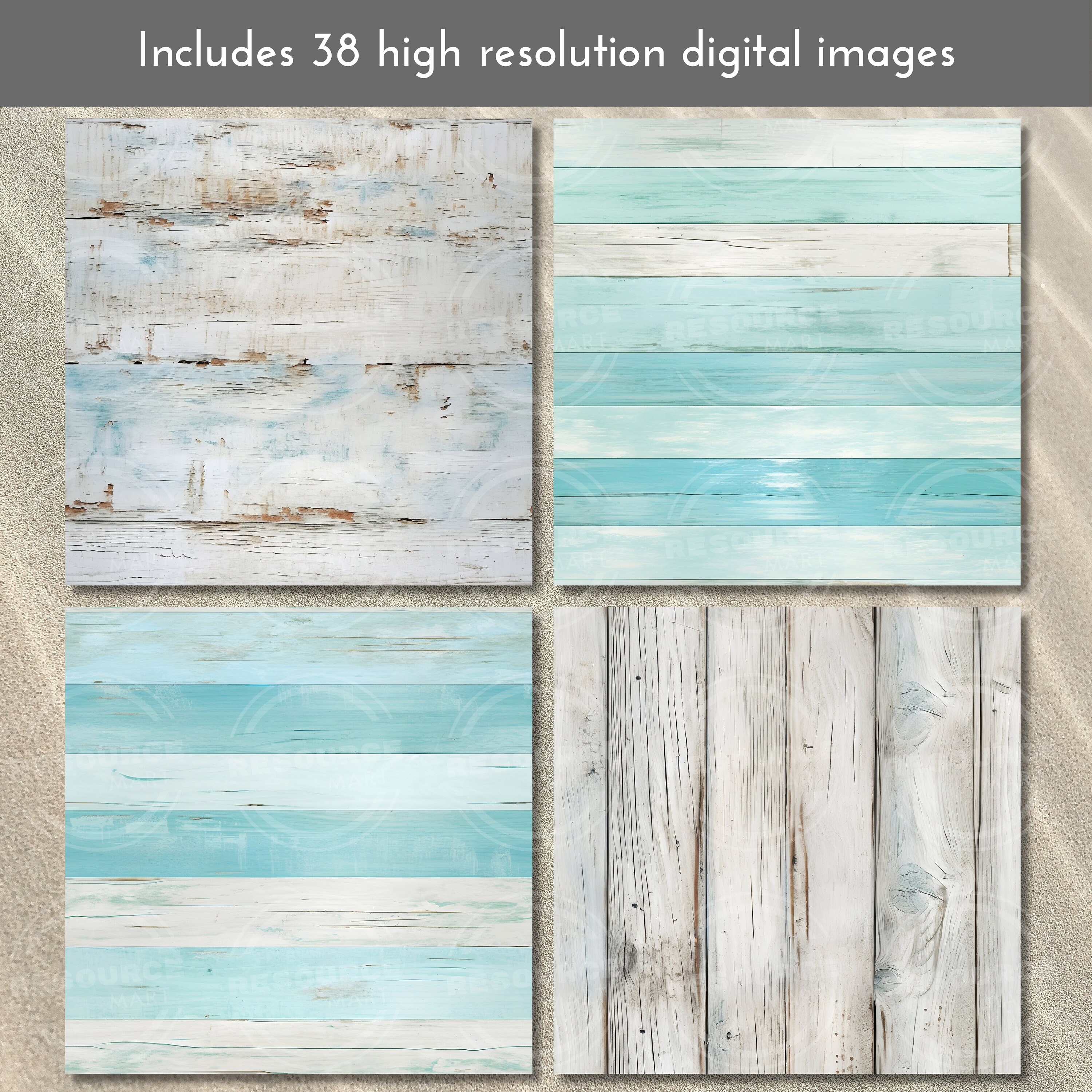 Beach Wood Digital Paper, Seamless Shabby Coastal Rustic Woodgrain ...