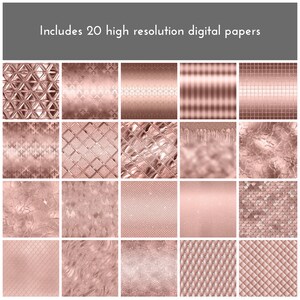 Luxury Glam Digital Paper Rosegold Printable Scrapbook Paper Seamless ...