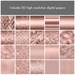 Luxury Glam Digital Paper Rosegold Printable Scrapbook Paper Seamless ...