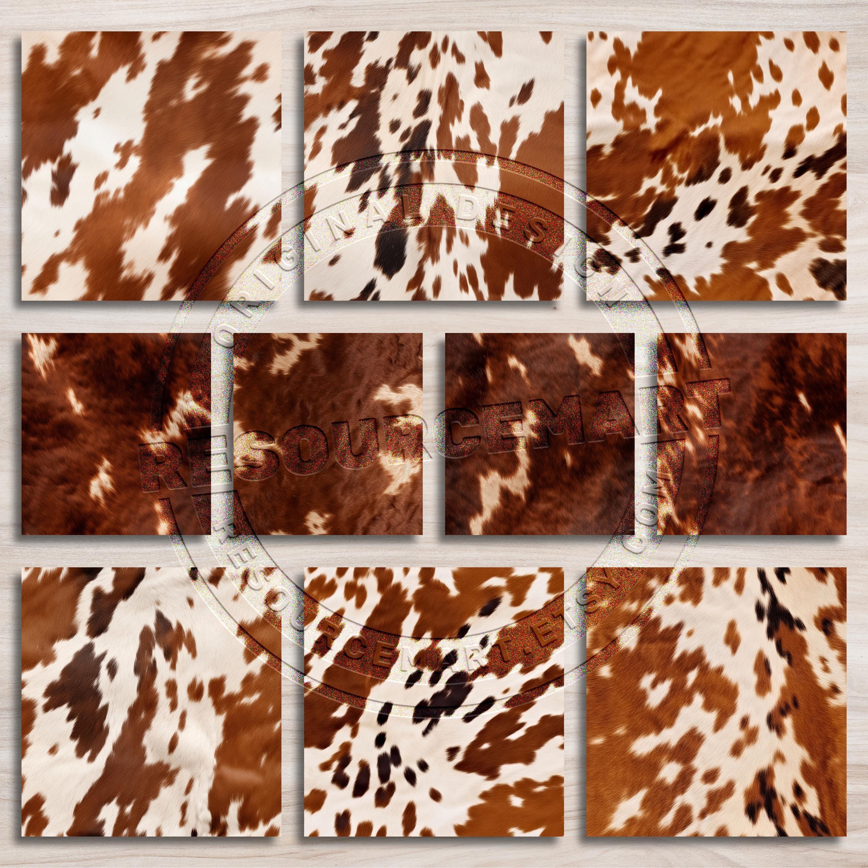 Seamless Cowhide Digital Paper, Scrapbook Paper, Tileable Leather ...
