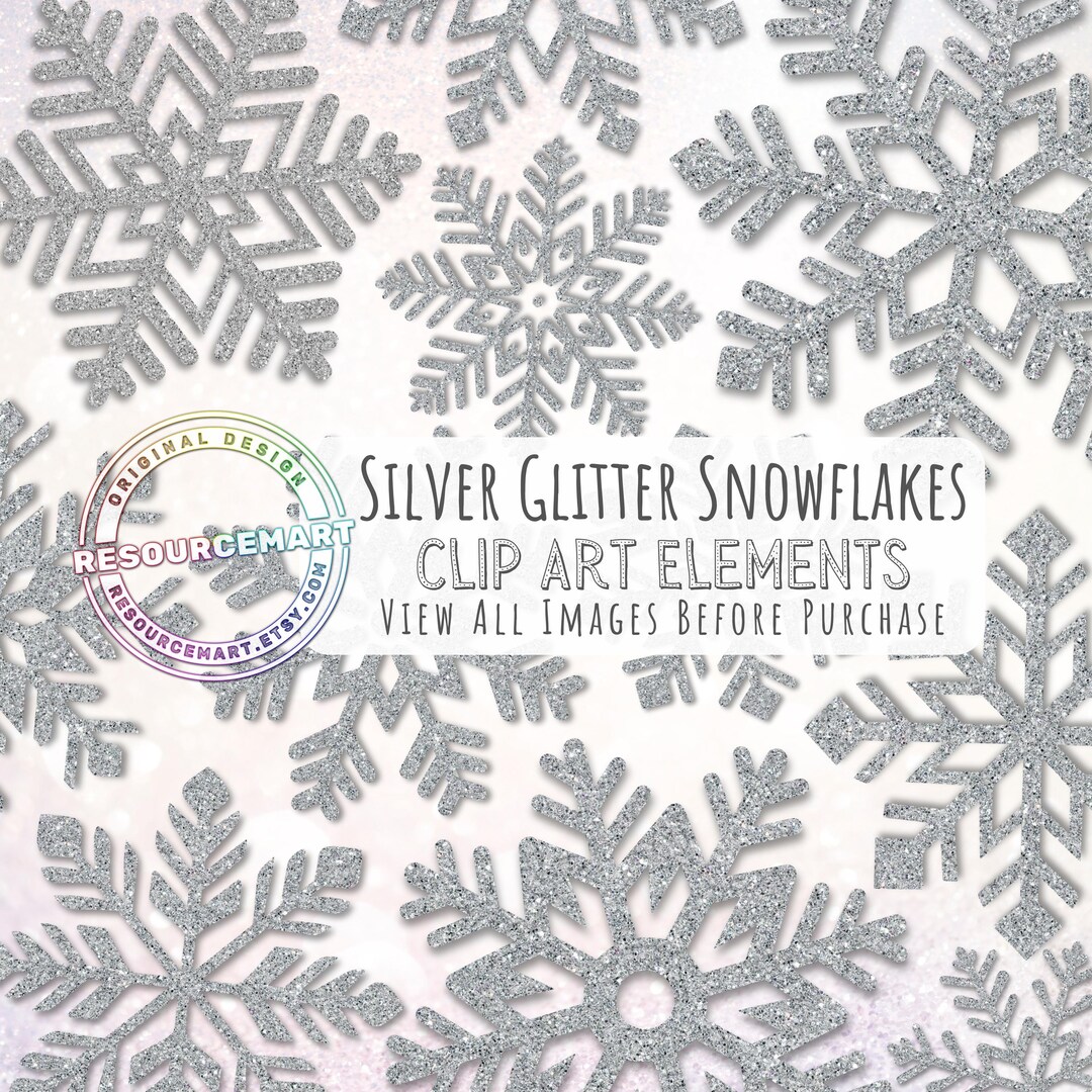 Silver Glitter Snowflake Clipart Transparent PNG, Winter Christmas Clip ...
