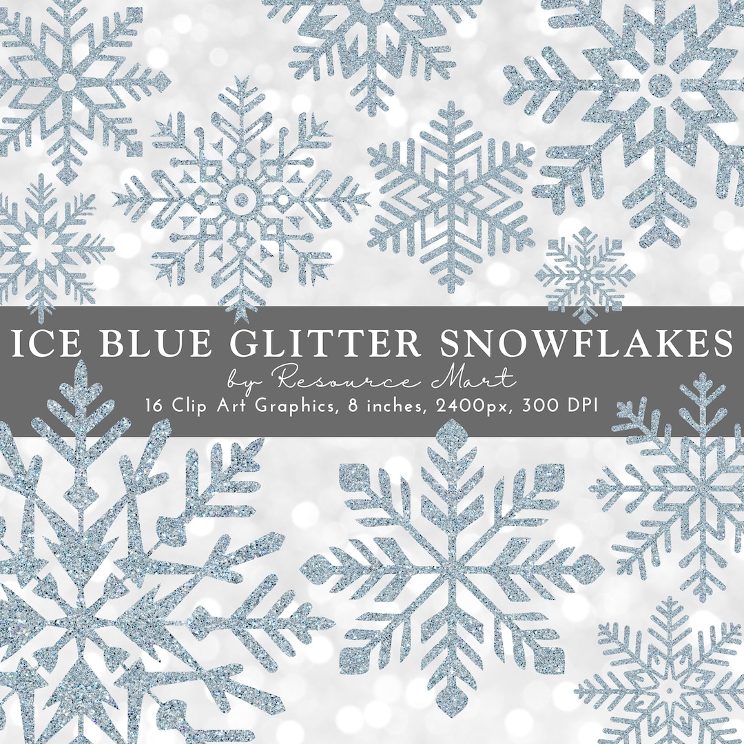 Icy Blue Glitter Snowflake Clipart Transparent PNG, Winter Christmas ...