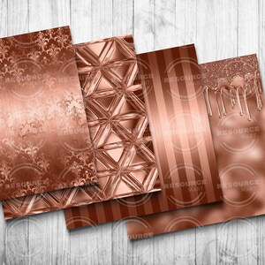 Luxury Glam Digital Paper, Copper Foil Printable Scrapbook Paper ...