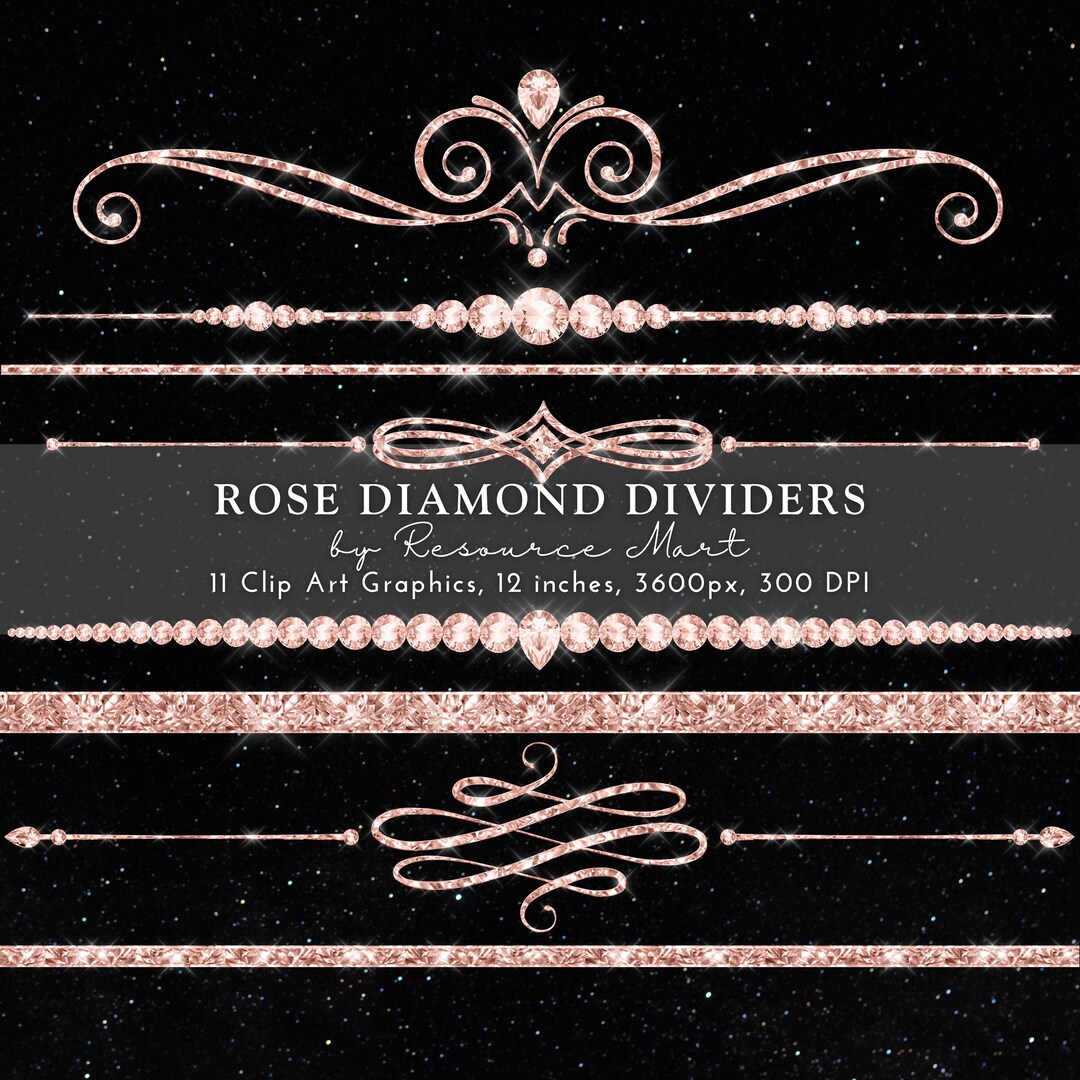 Rose Gold Diamond Dividers Clipart Transparent PNG, Luxe Luxury Glam ...