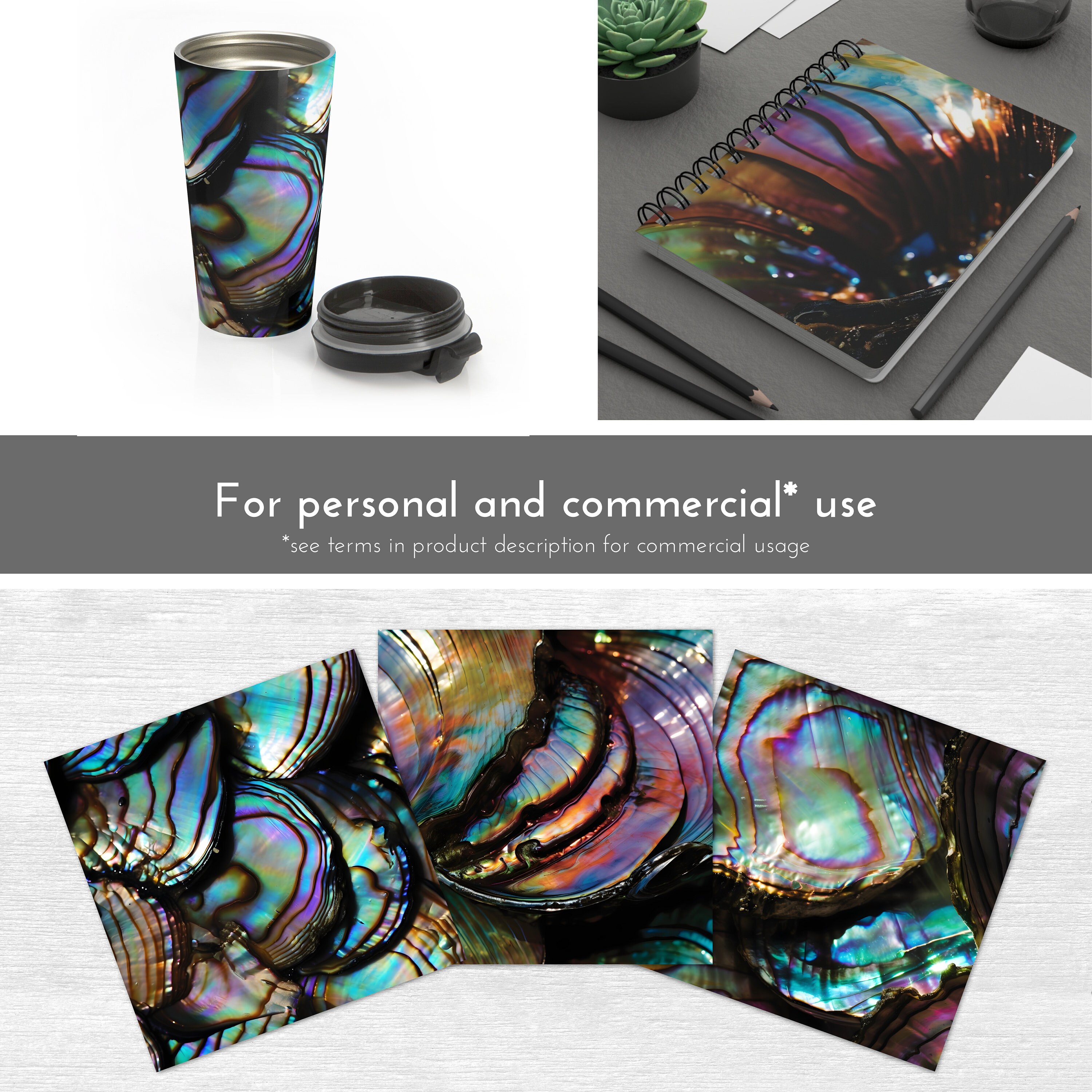 Abalone Seamless Digital Papers, Scrapbooking Paper, Tilable Background ...