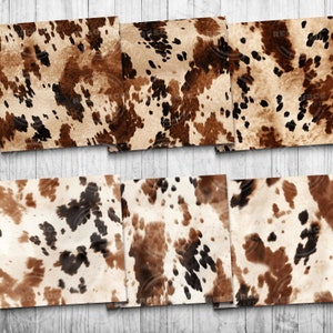 Seamless Cowhide Digital Paper, Scrapbook Paper, Tileable Leather ...