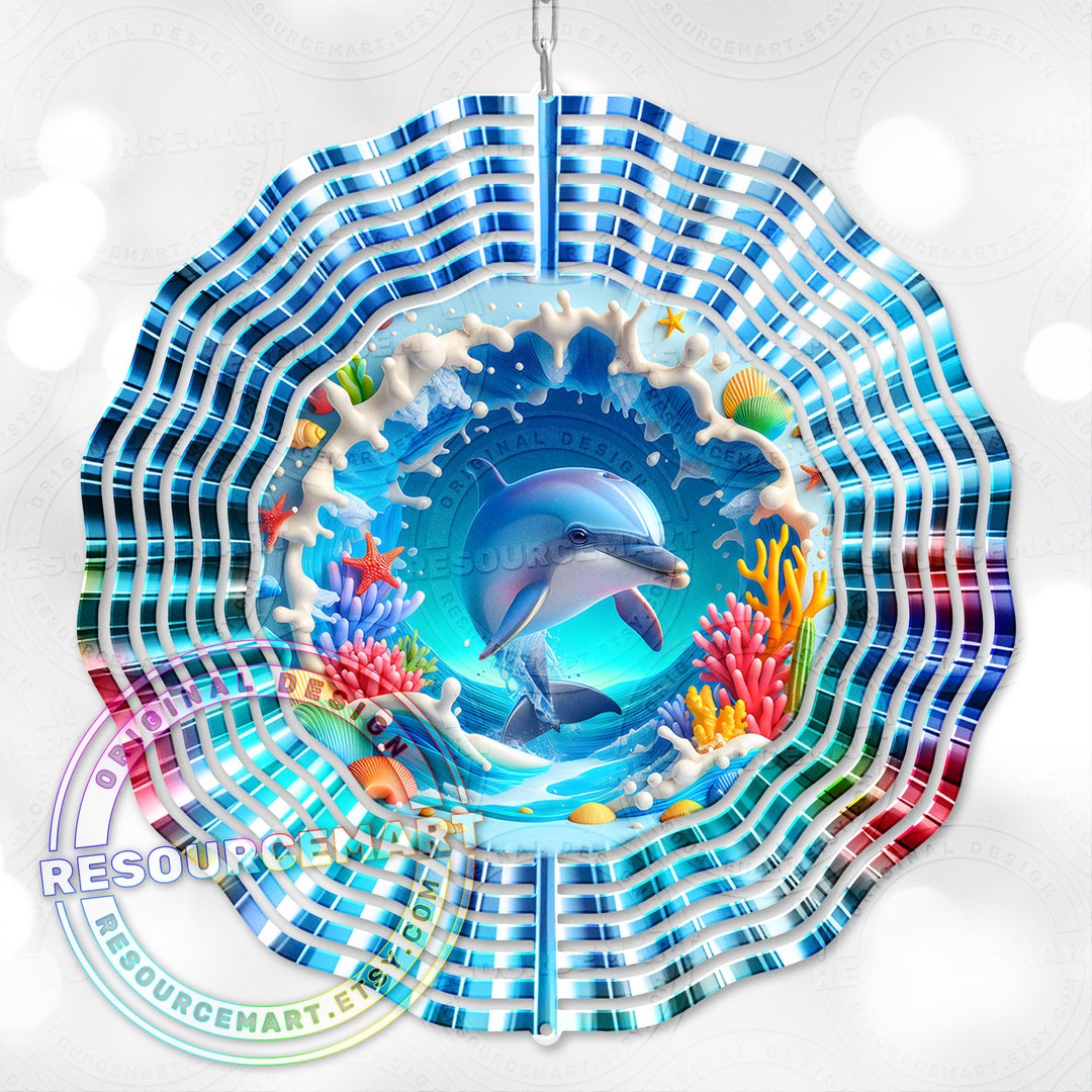 3d Dolphin Wind Spinner Sublimation Design, Digital Download, 10 Inch ...