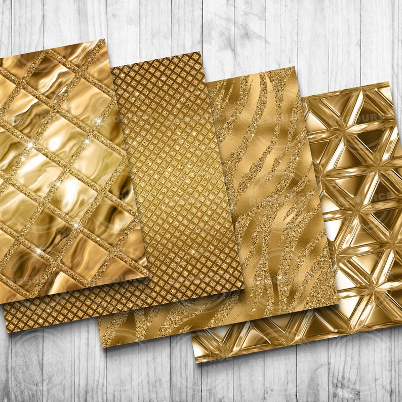 Luxury Glam Digital Paper Gold Scrapbook Paper Printable - Etsy