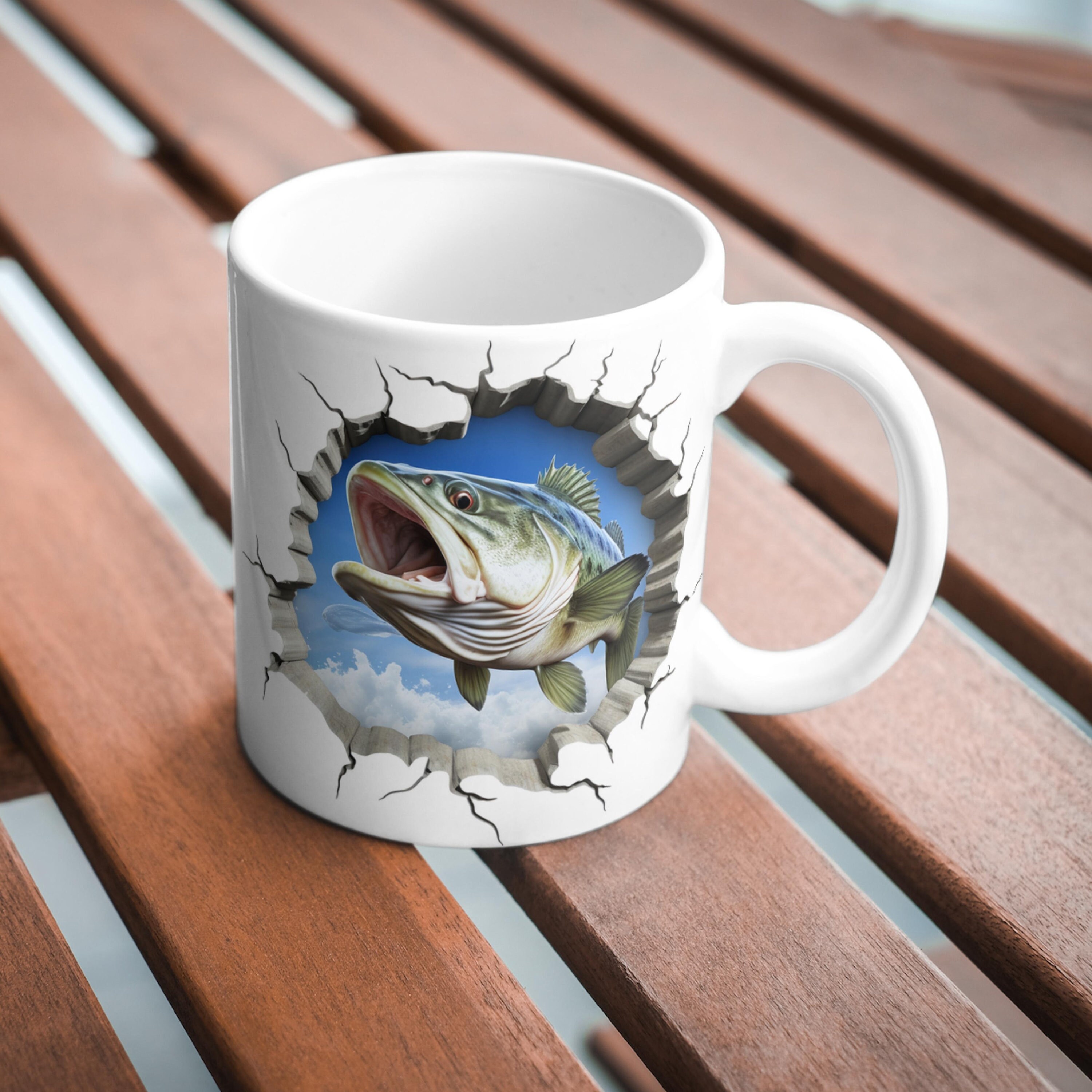 3D Largemouth Bass Mug Wrap, 11oz 12 Oz 15 Oz Mug Press Template ...