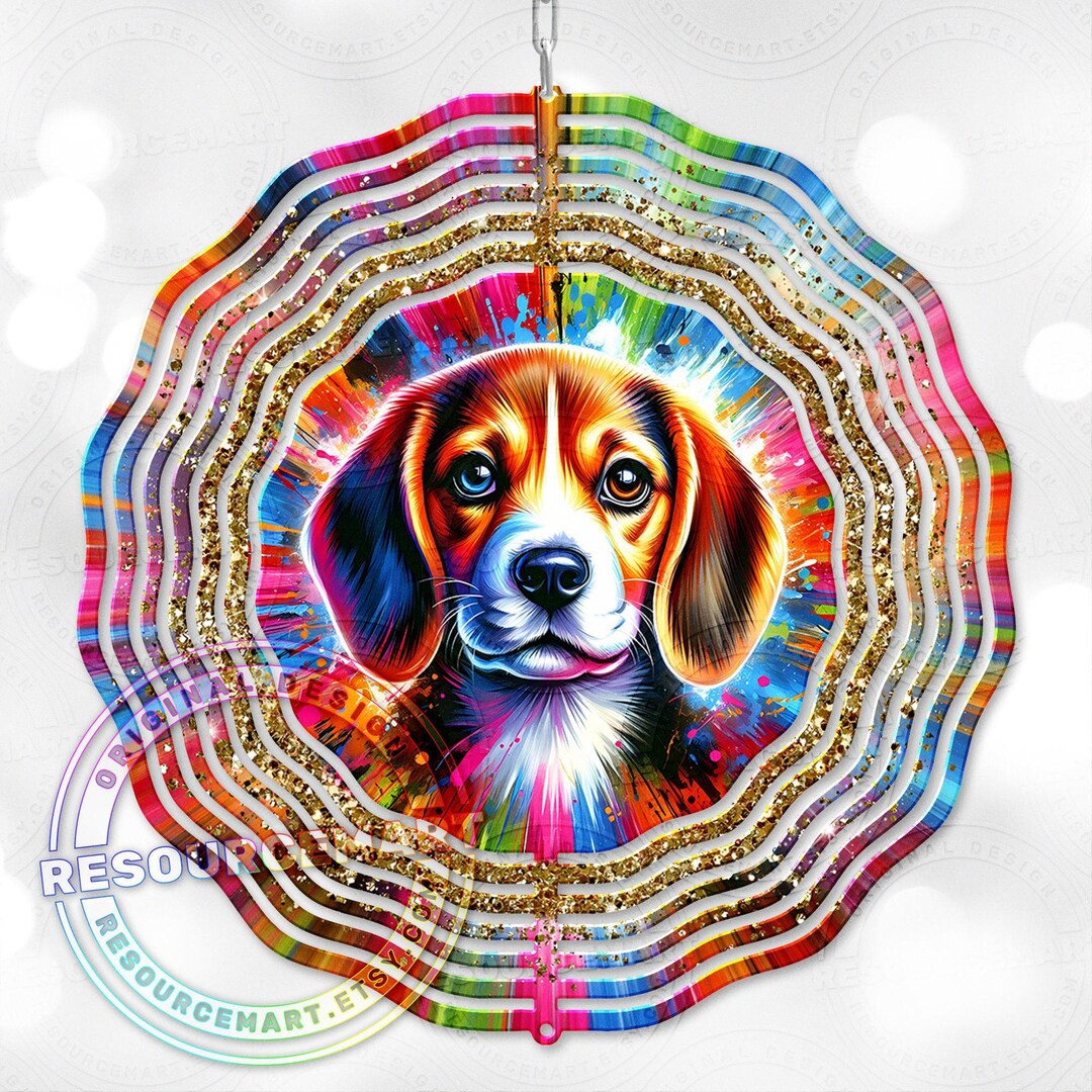 Beagle Wind Spinner Sublimation Design, Digital Download, 10 Inch Dog ...