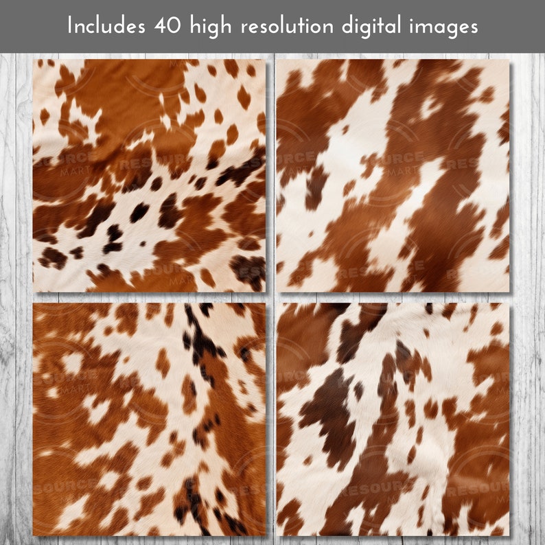 Seamless Cowhide Digital Paper, Scrapbook Paper, Tileable Leather ...
