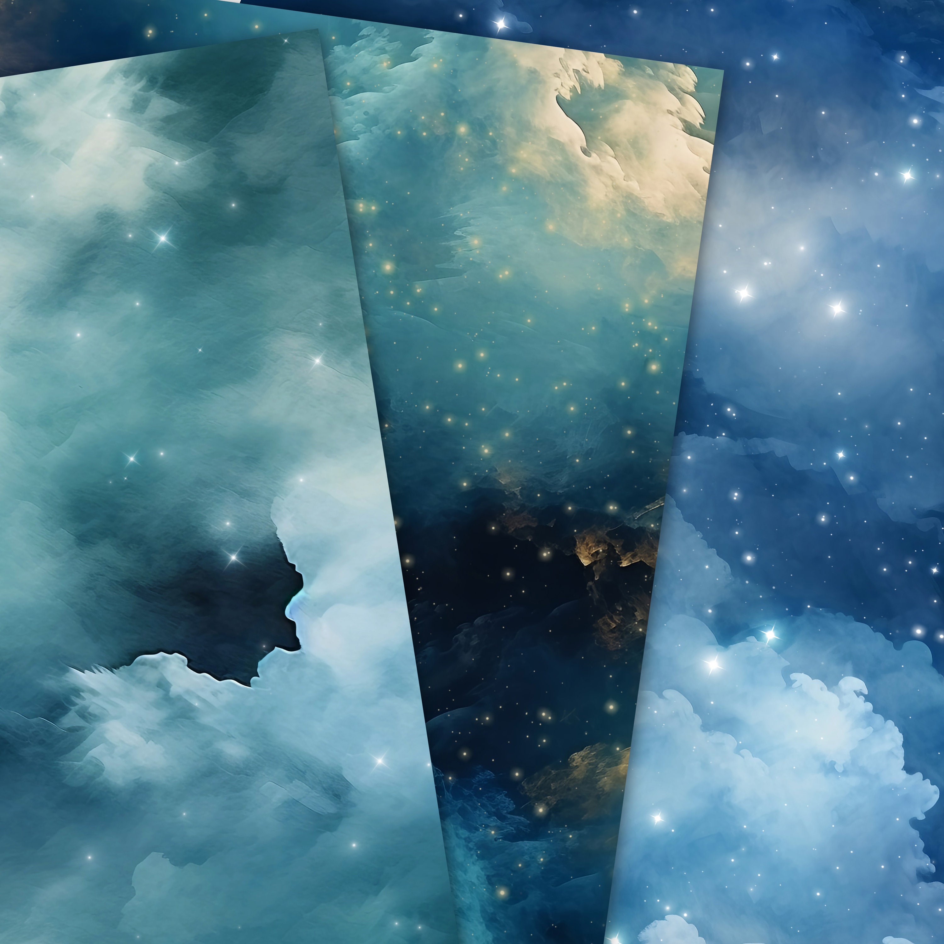 Watercolor Stardust Clouds Digital Paper Seamless Patterns - Etsy