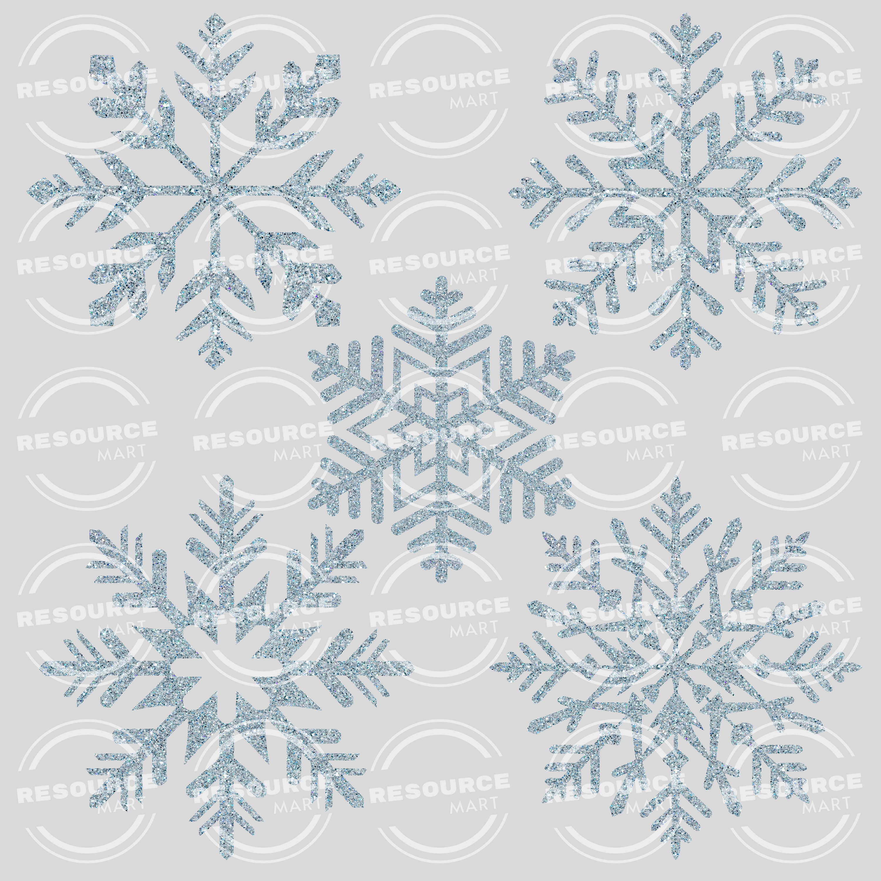 Icy Blue Glitter Snowflake Clipart Transparent PNG, Winter Christmas ...