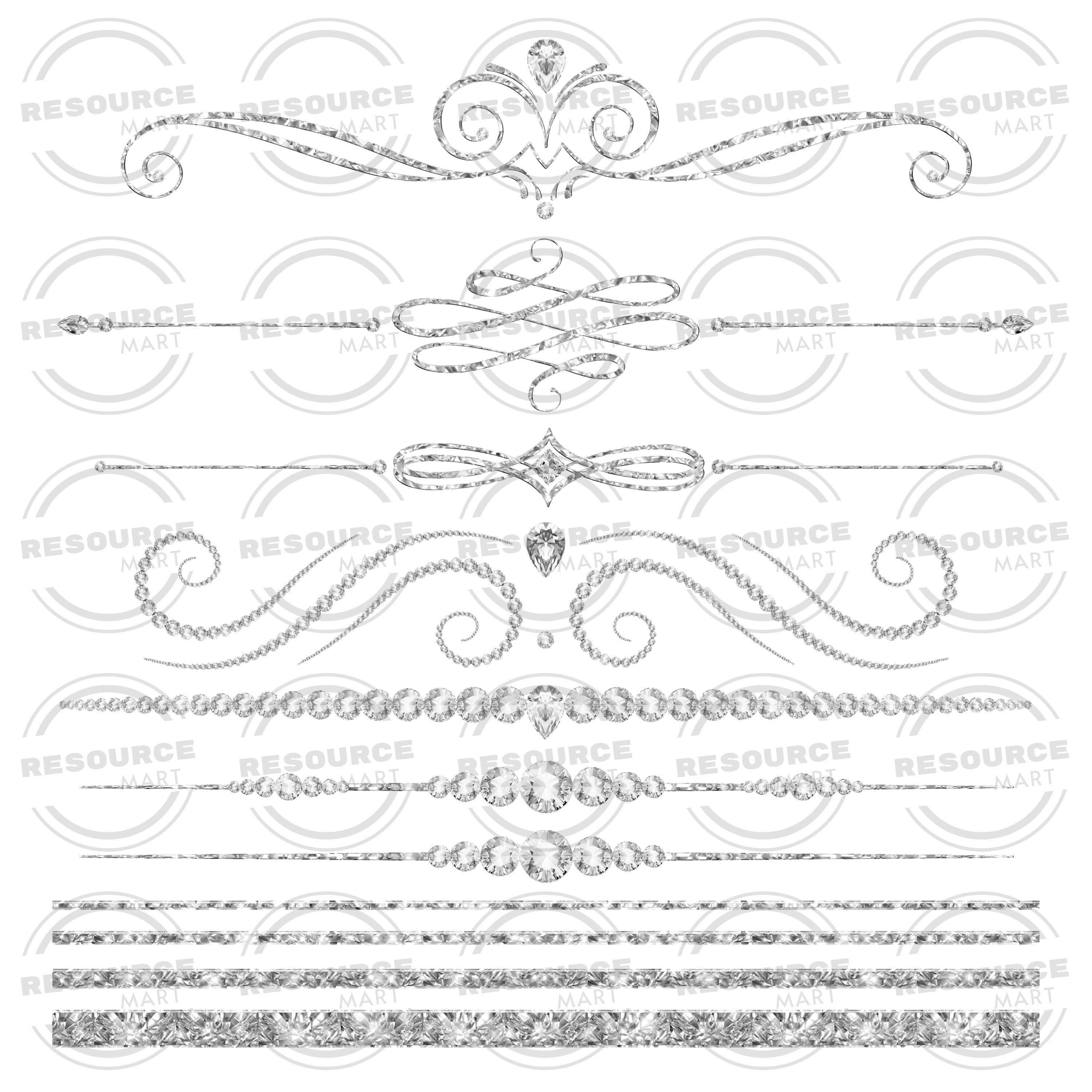 Diamond Dividers Clipart Transparent PNG Luxe Luxury Glam Bling Clip ...