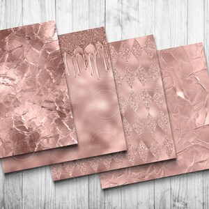 Luxury Glam Digital Paper Rosegold Printable Scrapbook Paper Seamless ...