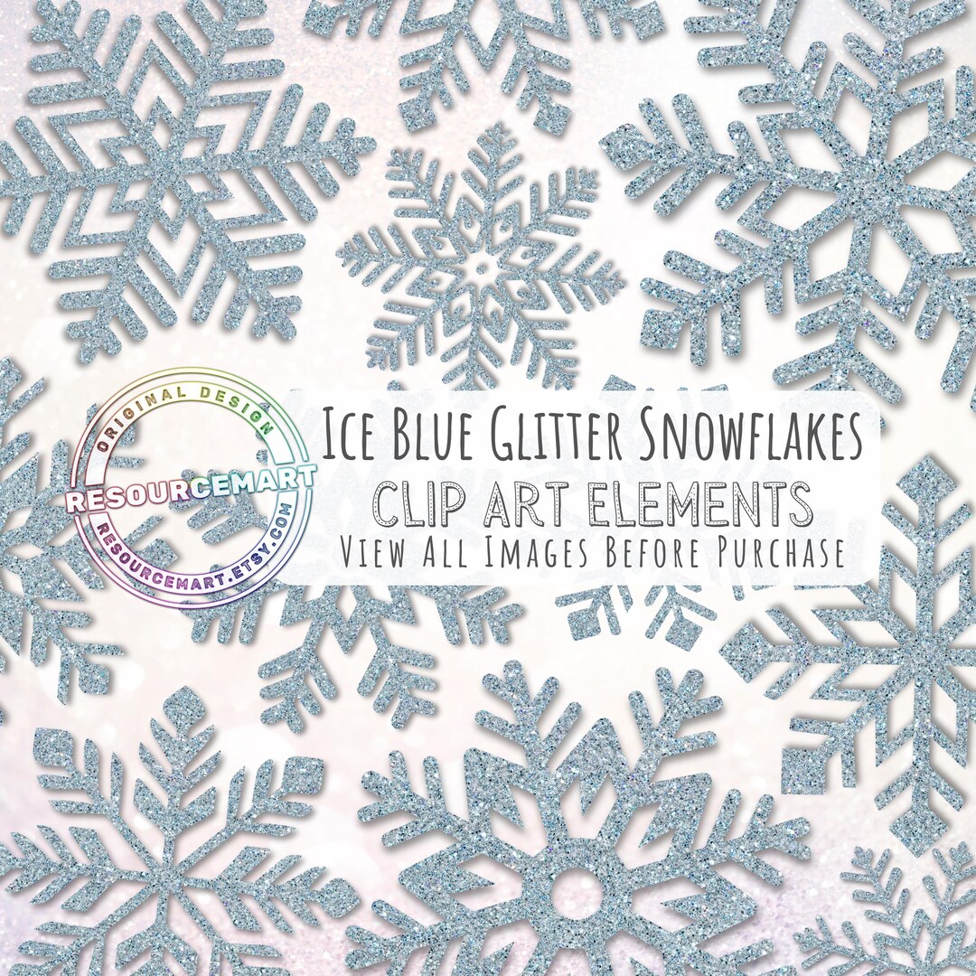 Icy Blue Glitter Snowflake Clipart Transparent PNG, Winter Christmas ...