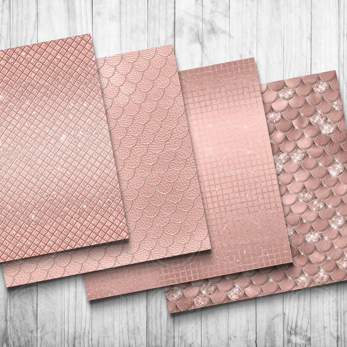 Luxury Glam Digital Paper Rosegold Printable Scrapbook Paper - Etsy