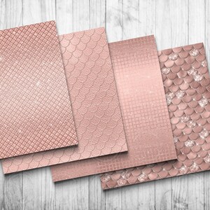 Luxury Glam Digital Paper Rosegold Printable Scrapbook Paper Seamless ...