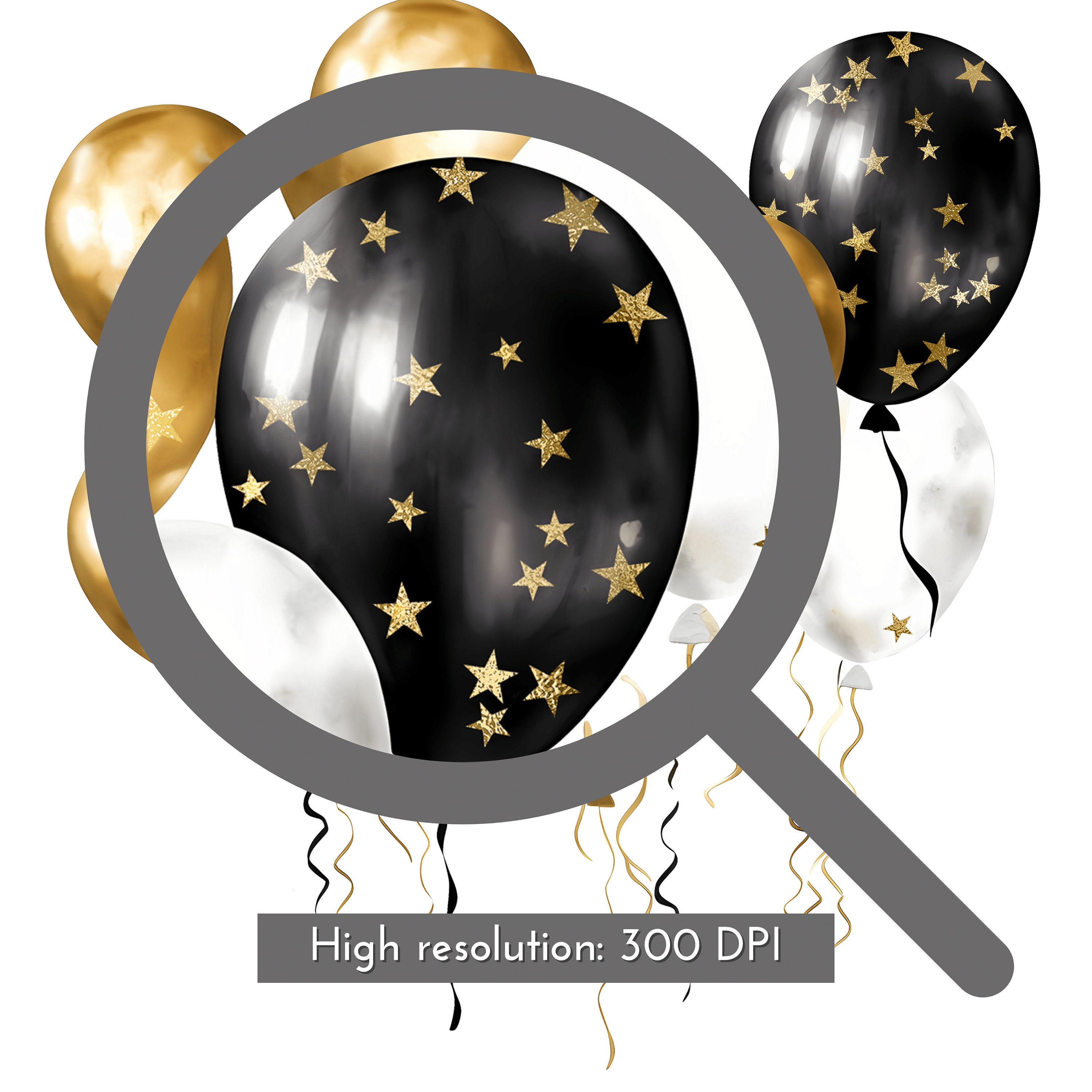 New Year's Eve Clip Art Transparent PNG, Black and Gold Glitter Mixed ...