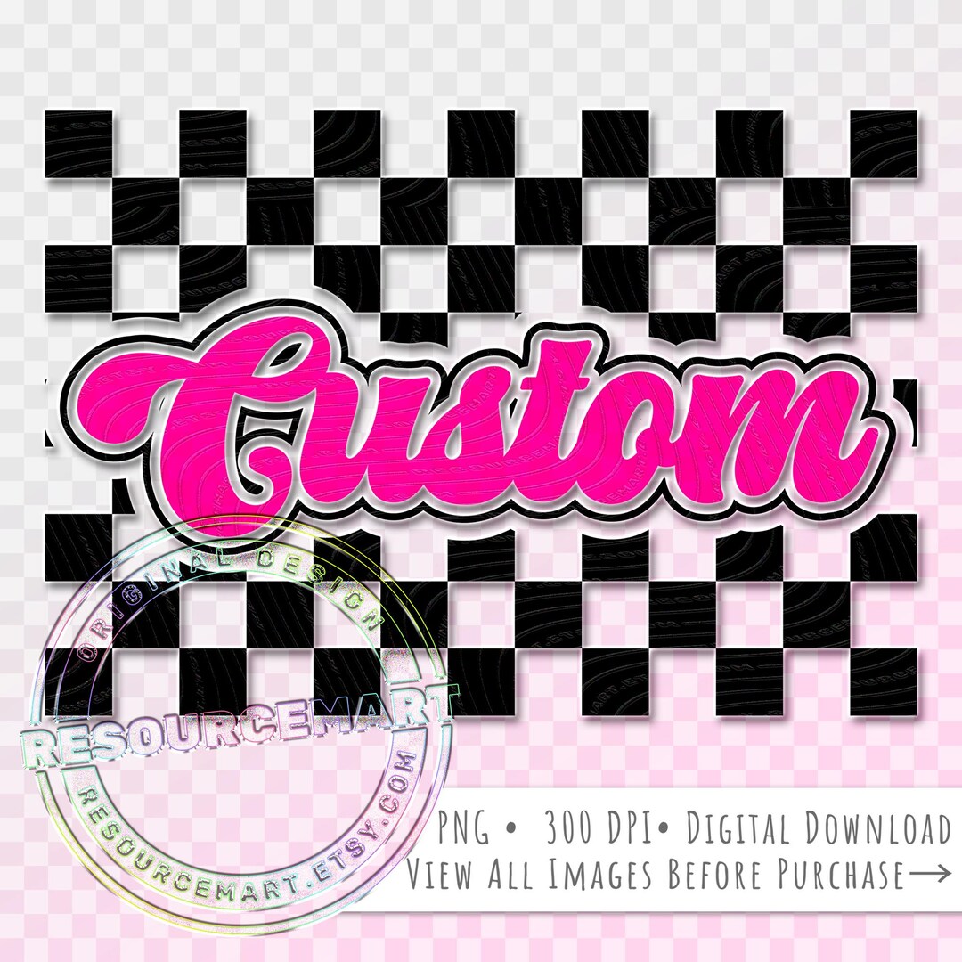 Custom Retro Checker PNG Graphic File, Personalized Nostalgic 80s 90s T ...