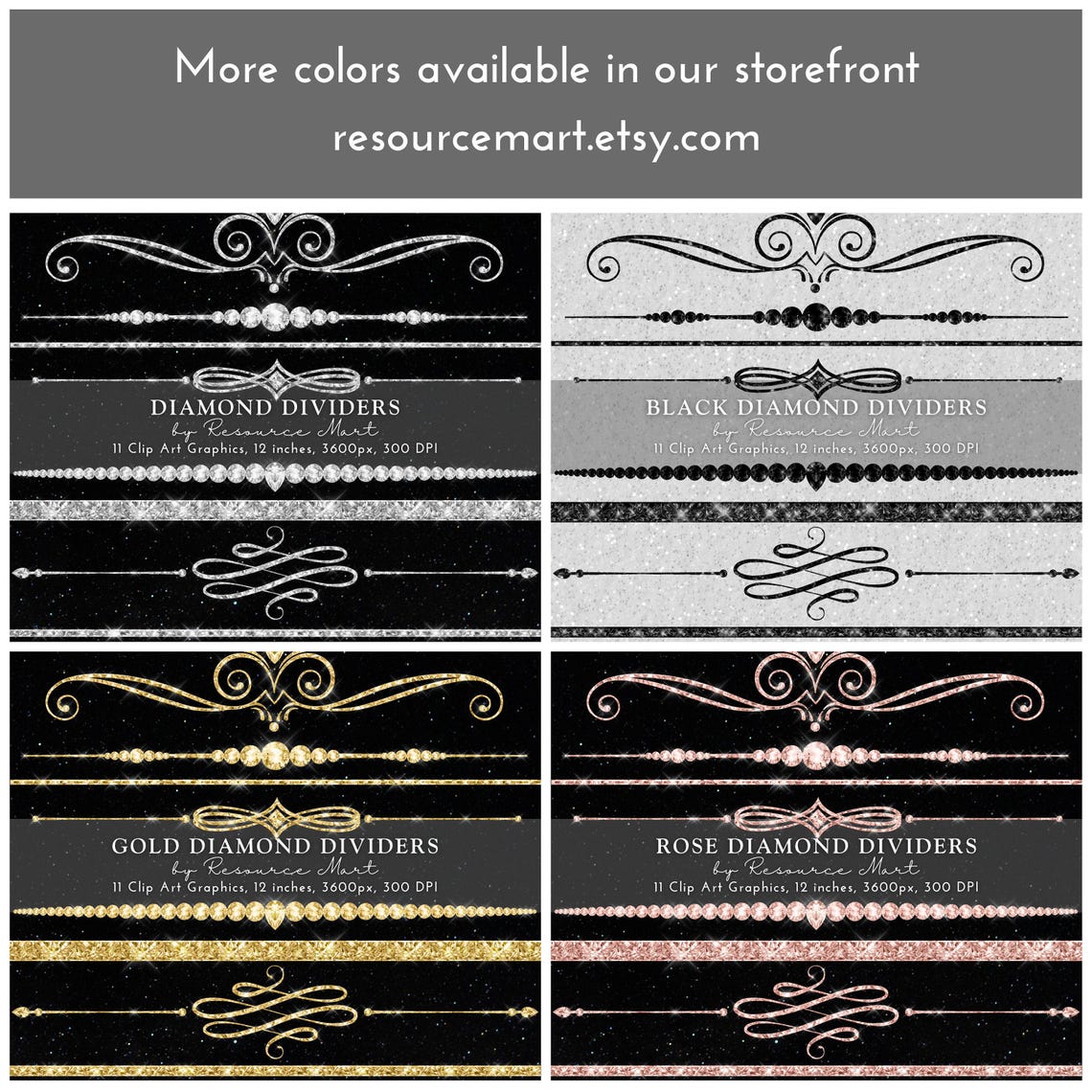 Diamond Dividers Clipart Transparent PNG Luxe Luxury Glam Bling Clip ...