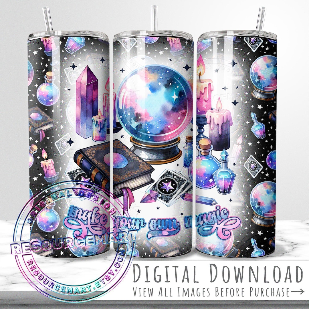 Make Your Own Magic 20oz Tumbler Wrap Design, Witchy Pastel Halloween ...