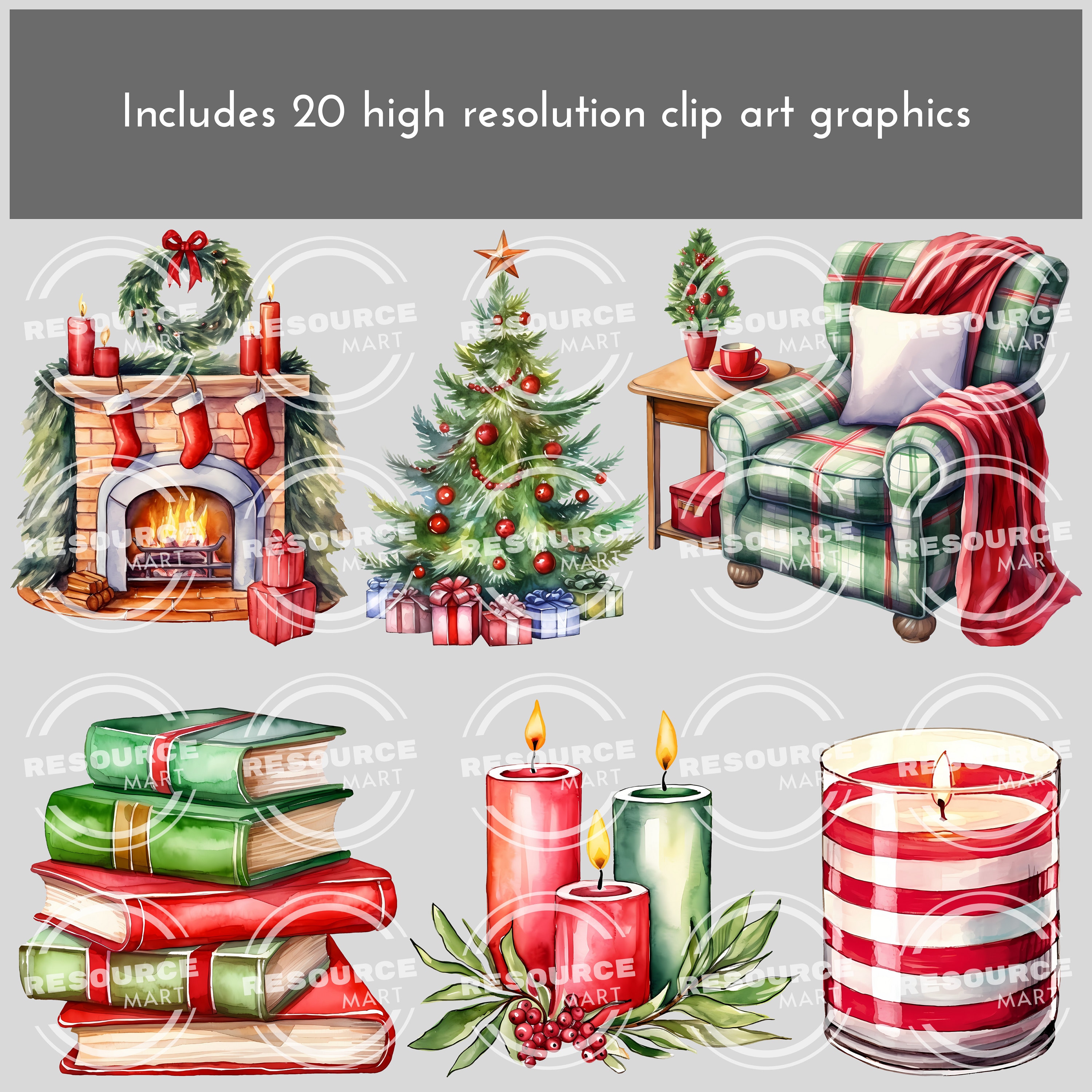 Cozy Christmas Clip Art Transparent PNG, Winter Holiday Clipart, Candy ...