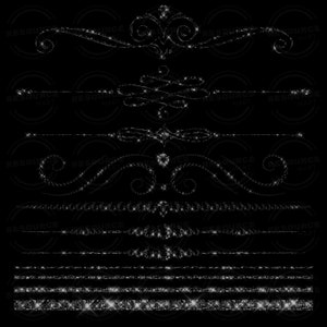Black Diamond Dividers Clipart Transparent PNG Luxe Luxury Glam Bling ...