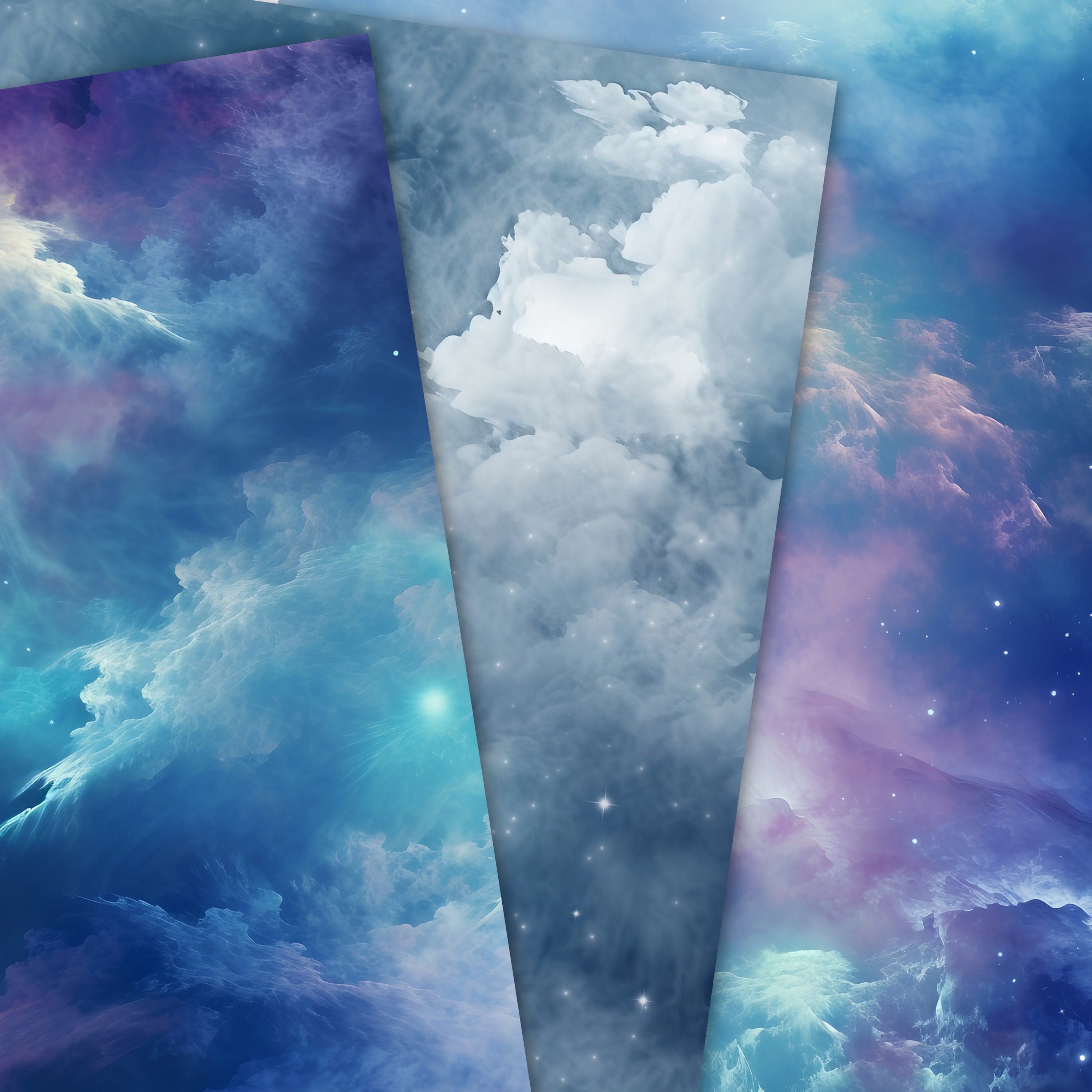 Watercolor Stardust Clouds Digital Paper Seamless Patterns - Etsy