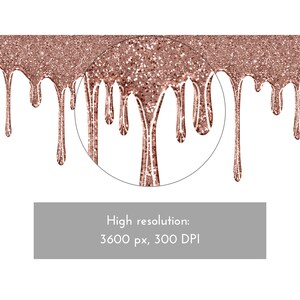 Rose Gold Drip Clip Art, Metallic & Glittery Clip Art, Luxe Glam ...