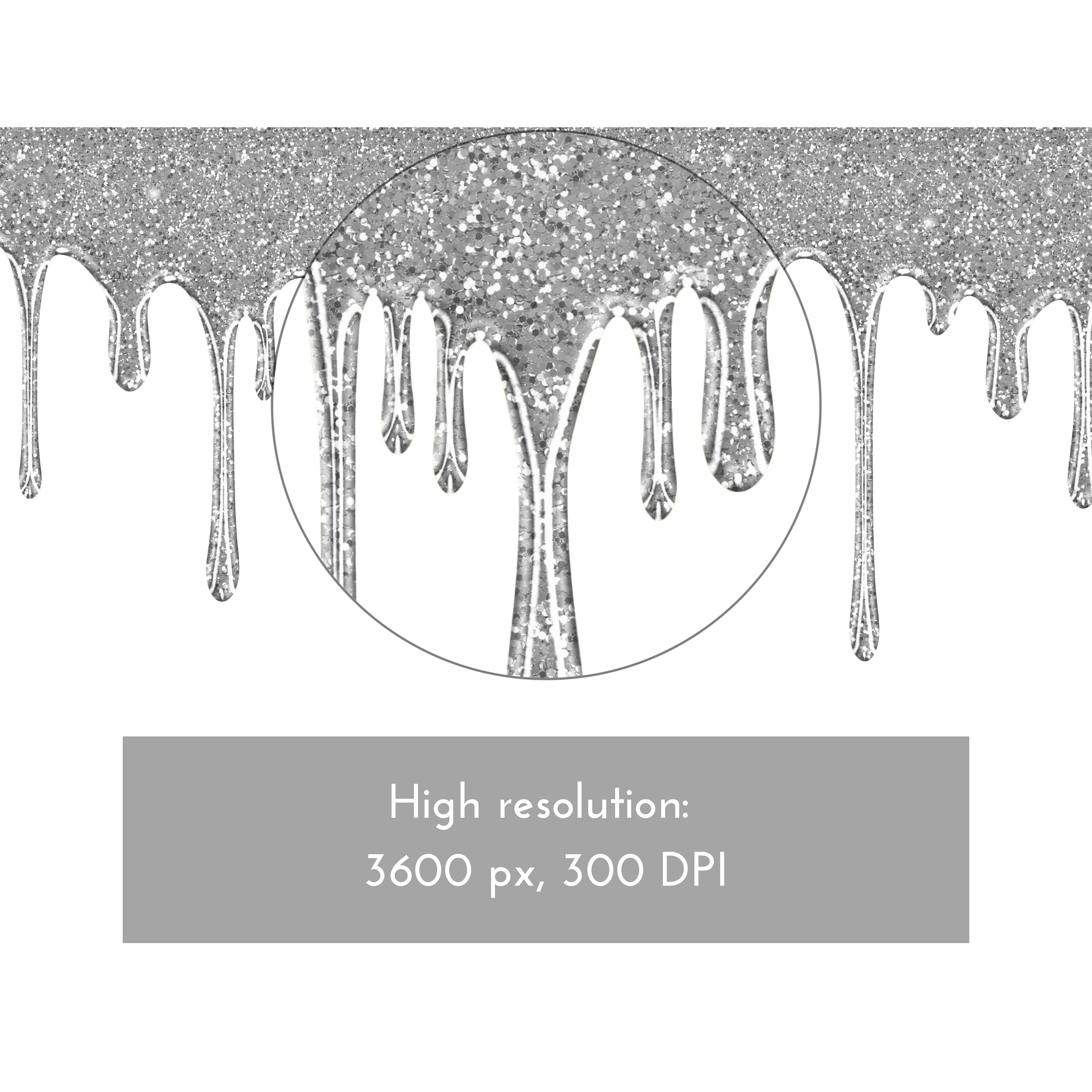 Silver Drip Clipart Transparent PNG, Luxe Luxury Metallic Glittery Glam ...