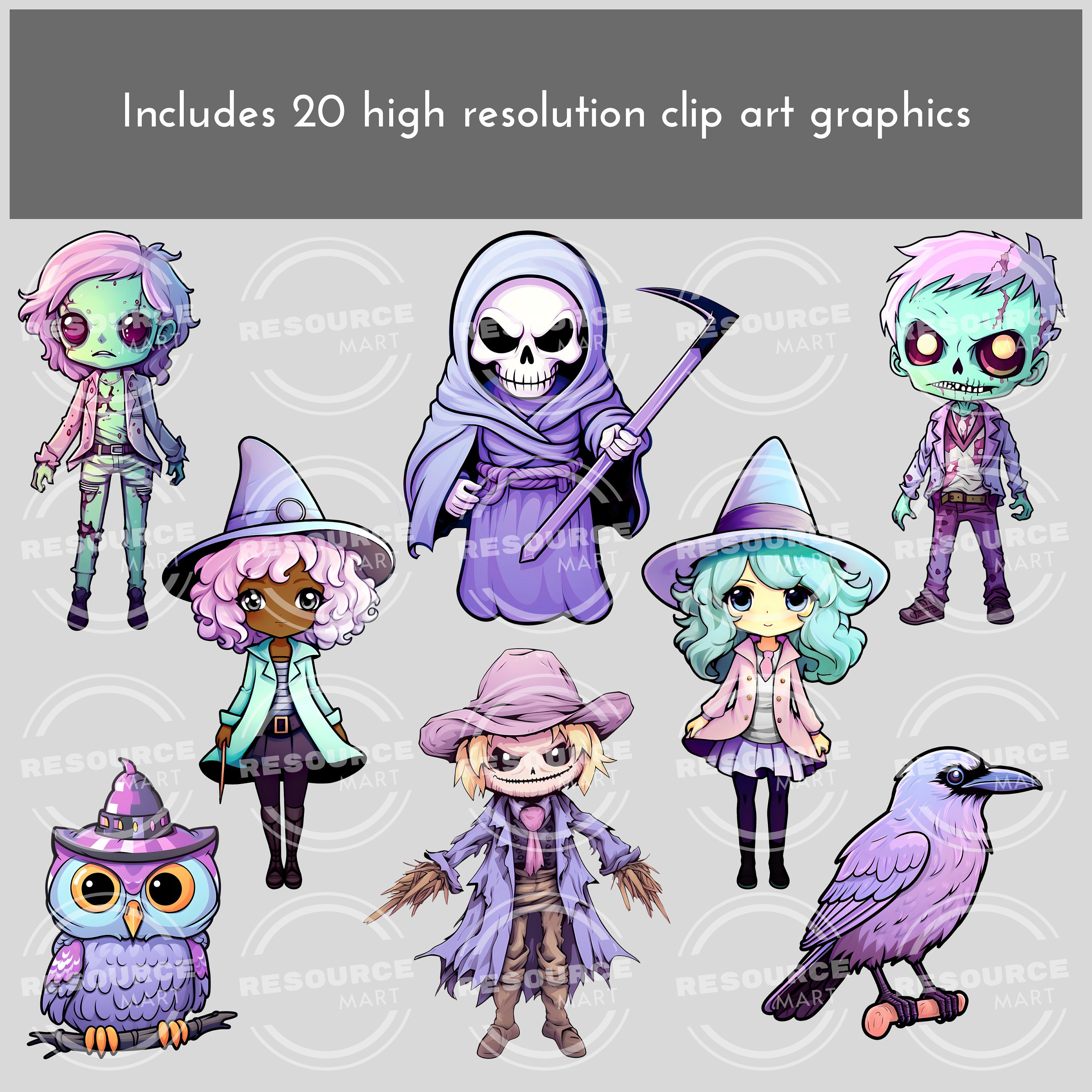 Pastel Halloween Clipart Transparent PNG, Pastel Goth Clip Art Cute ...