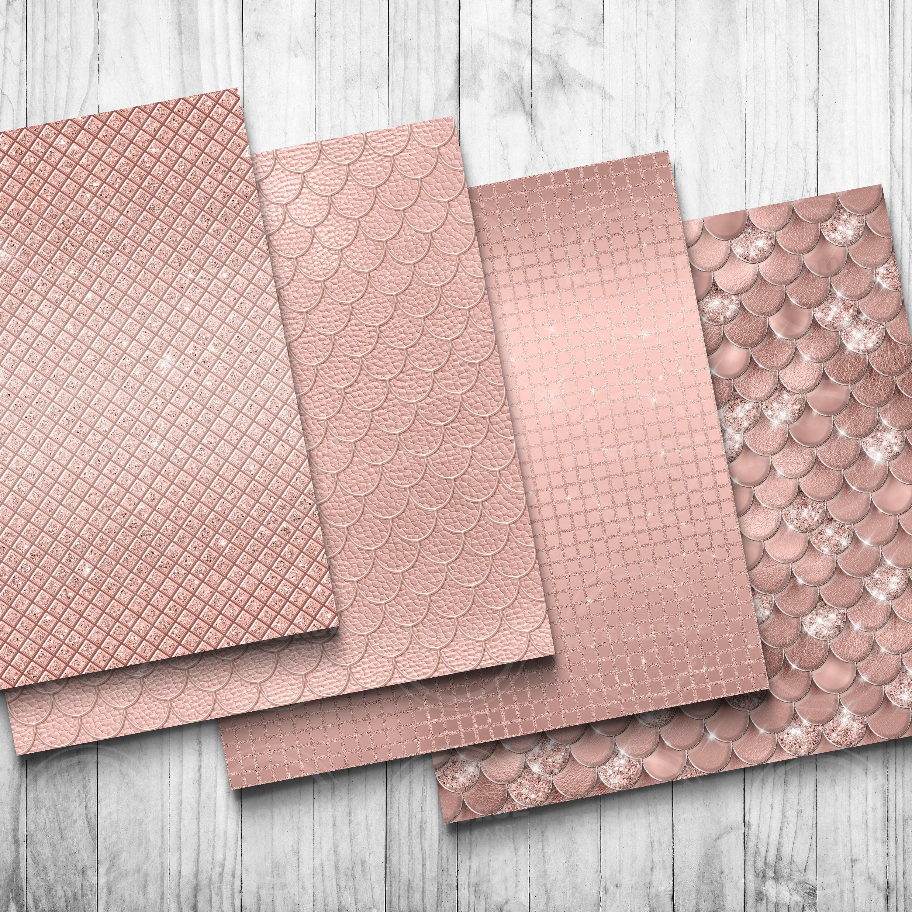 Luxury Glam Digital Paper Rosegold Printable Scrapbook Paper Seamless ...
