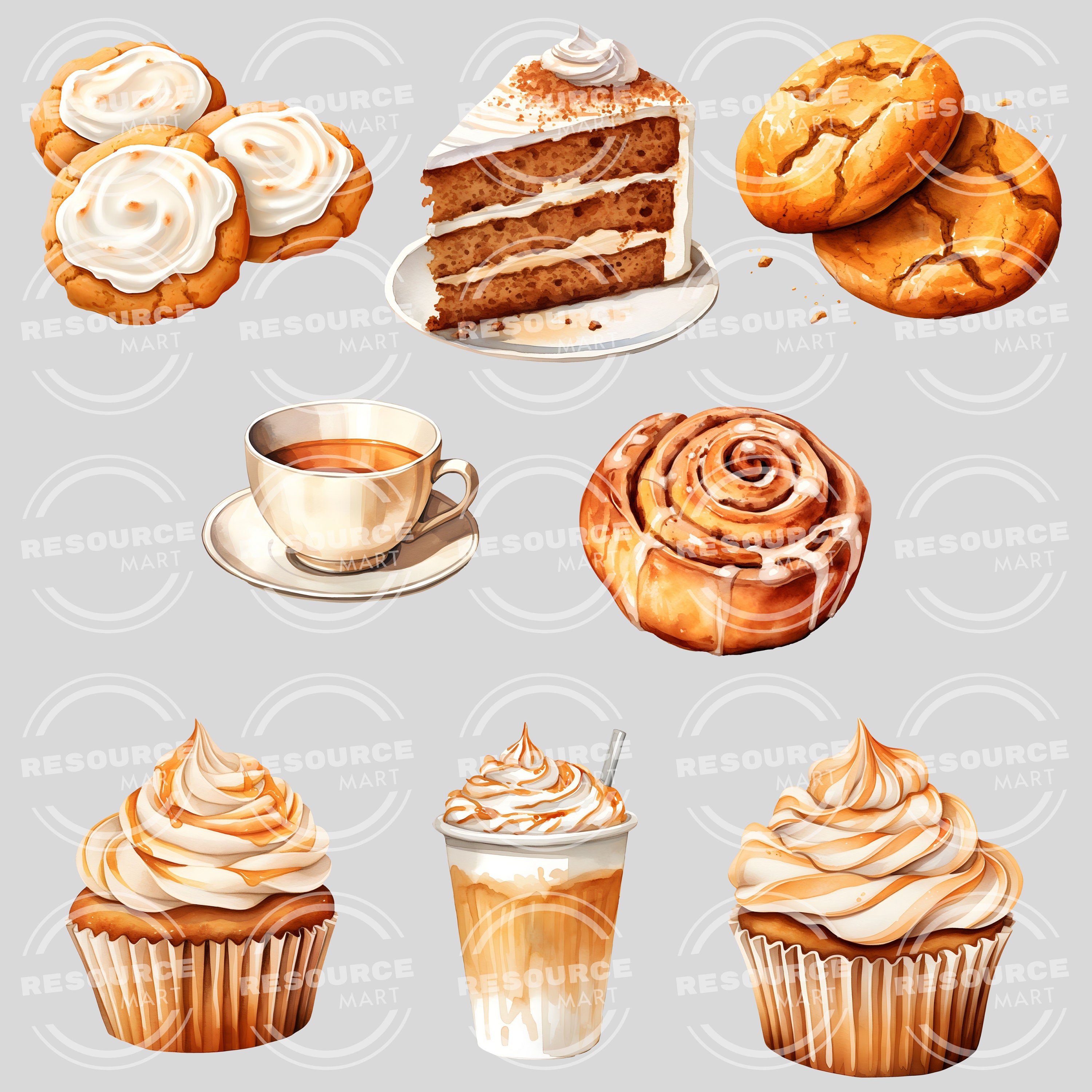 Fall Sweets Clip Art Transparent PNG, Autumn Thanksgiving Clipart ...