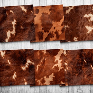 Seamless Cowhide Digital Paper, Scrapbook Paper, Tileable Leather ...