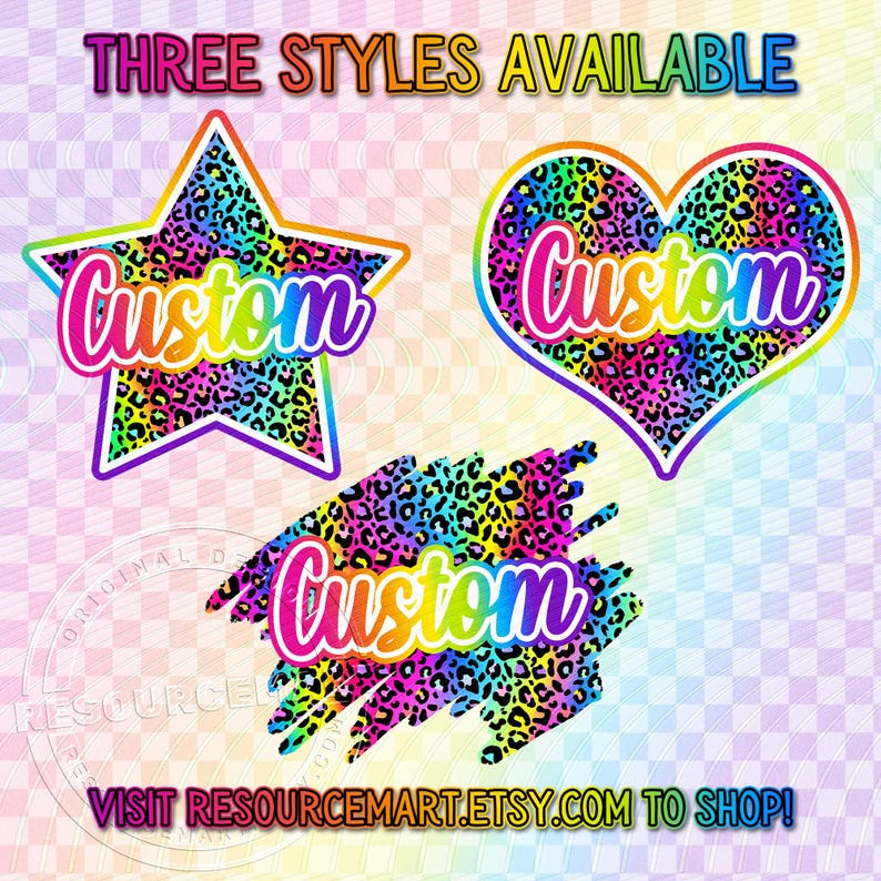 Custom Retro Cheetah Print Heart PNG Graphic File, Personalized ...
