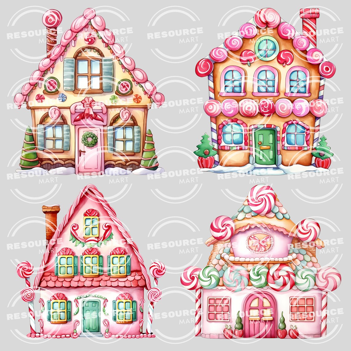 Christmas Gingerbread House Clipart Transparent PNG Xmas - Etsy